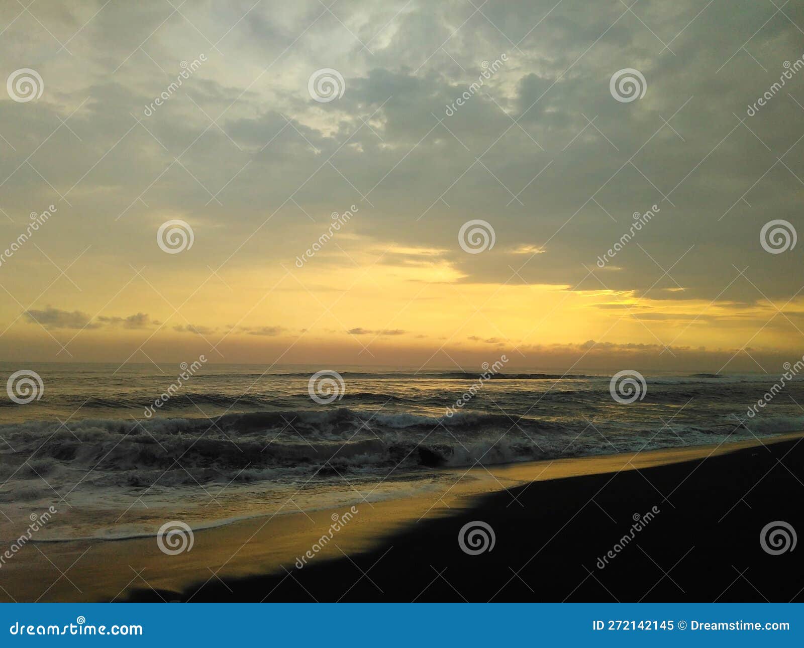 Golden Hours, Stunning Sunset on the Beach Stock Image - Image of ...