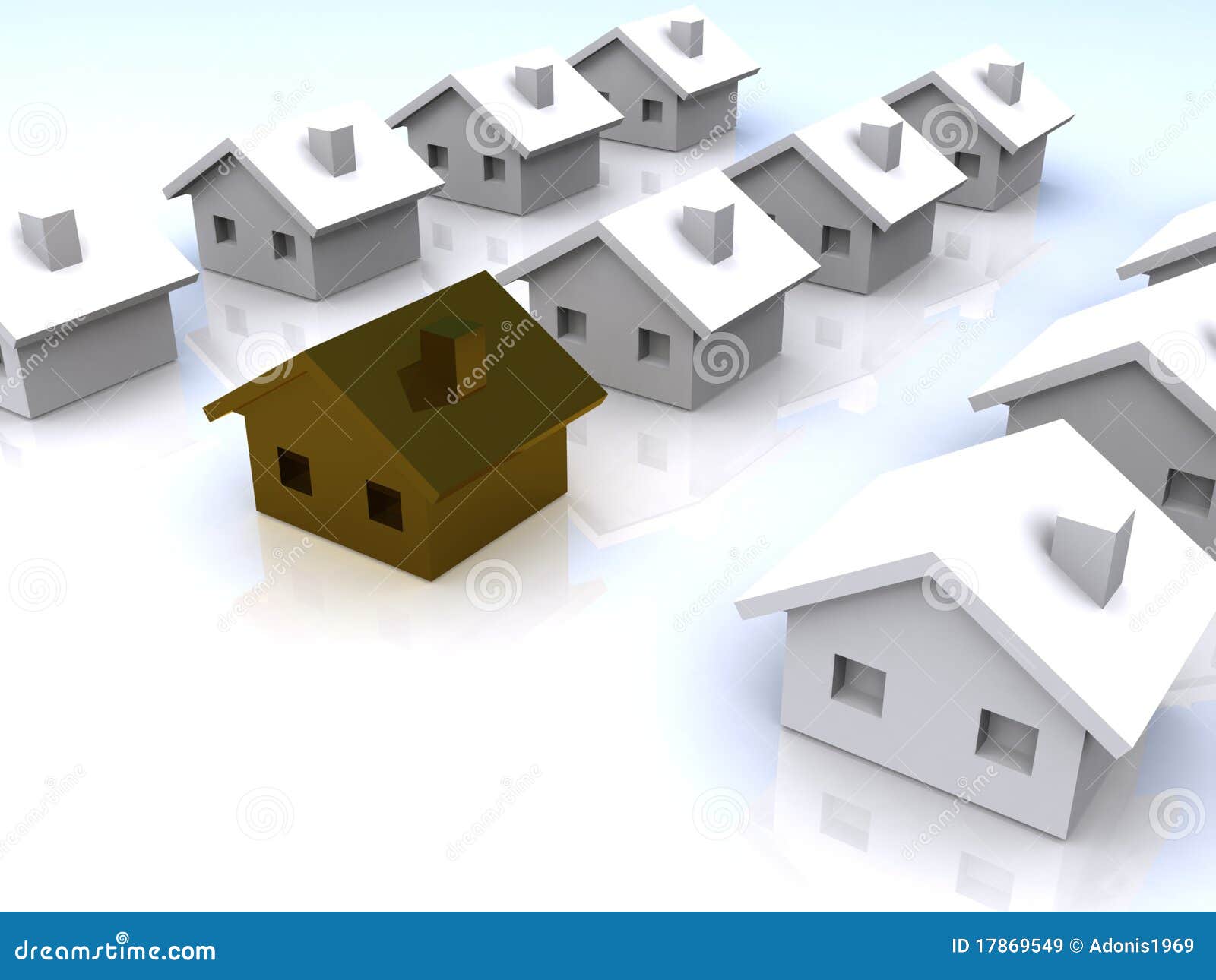 Golden house stock illustration. Illustration of reflected - 17869549