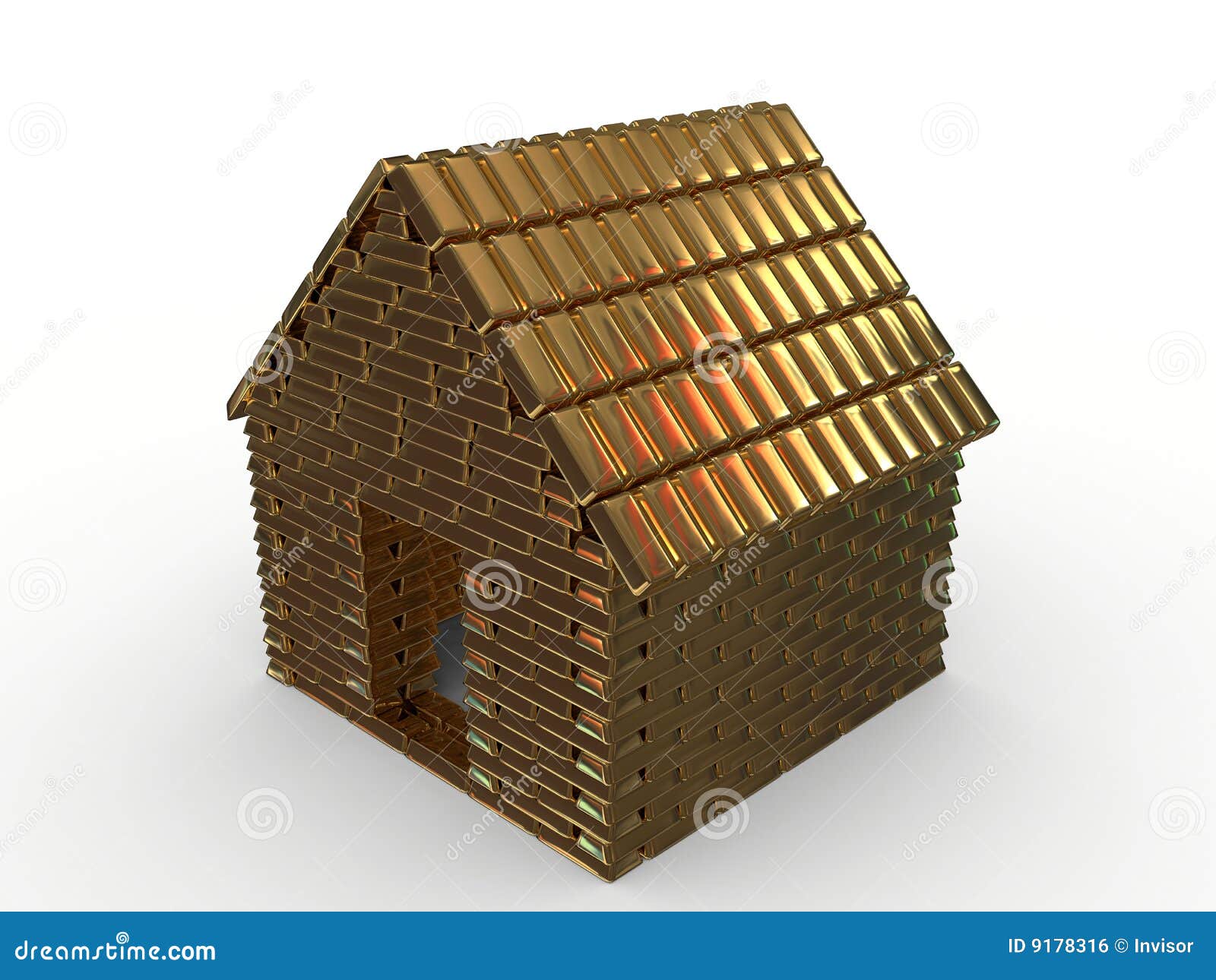 Golden house stock illustration. Illustration of house - 9178316