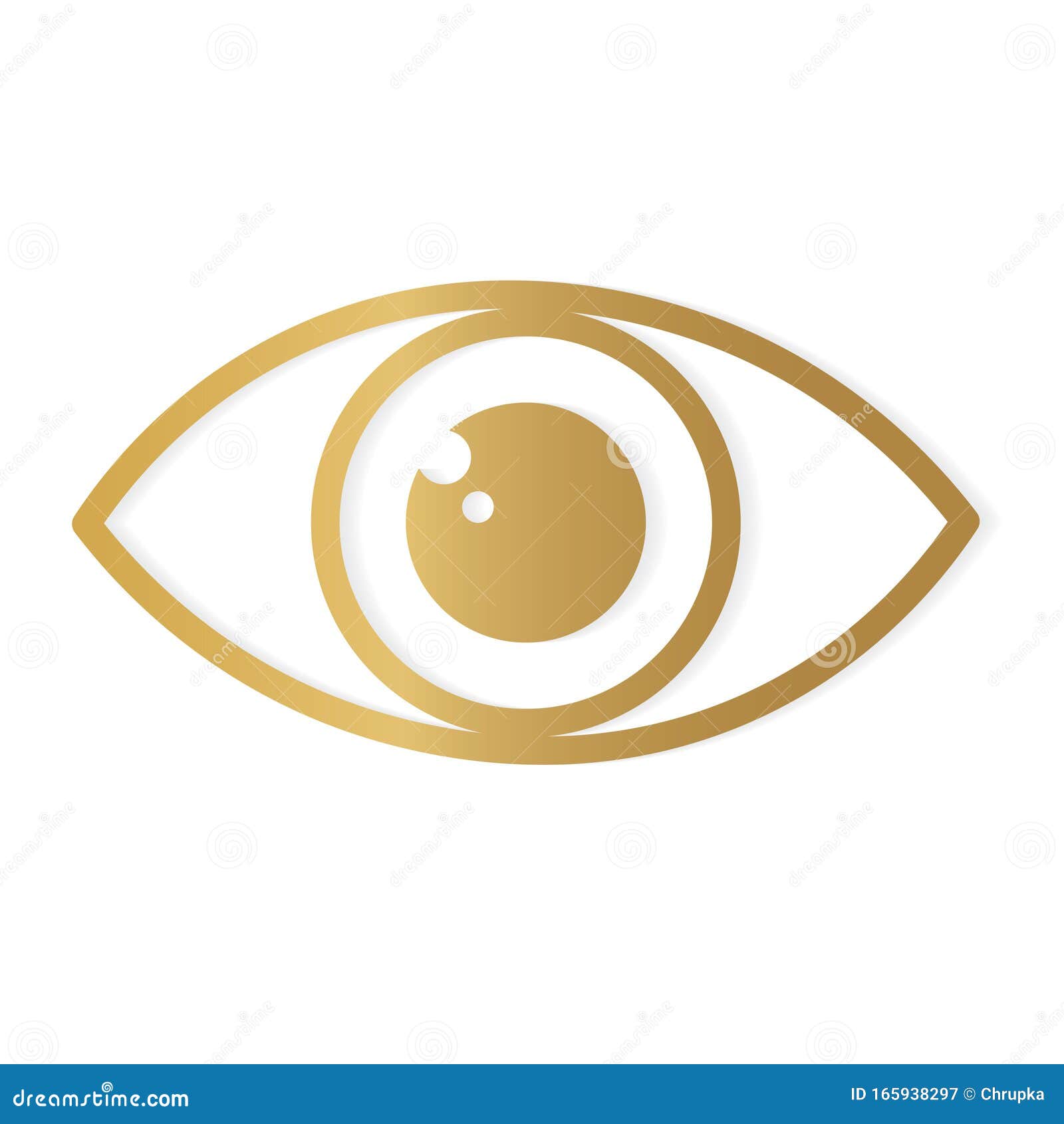 Golden human eye icon stock vector. Illustration of glitter - 165938297