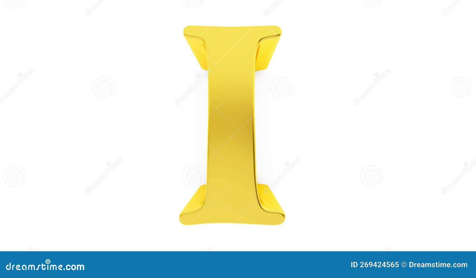 Golden I Lettre Isolated on White Backgeound Stock Illustration ...