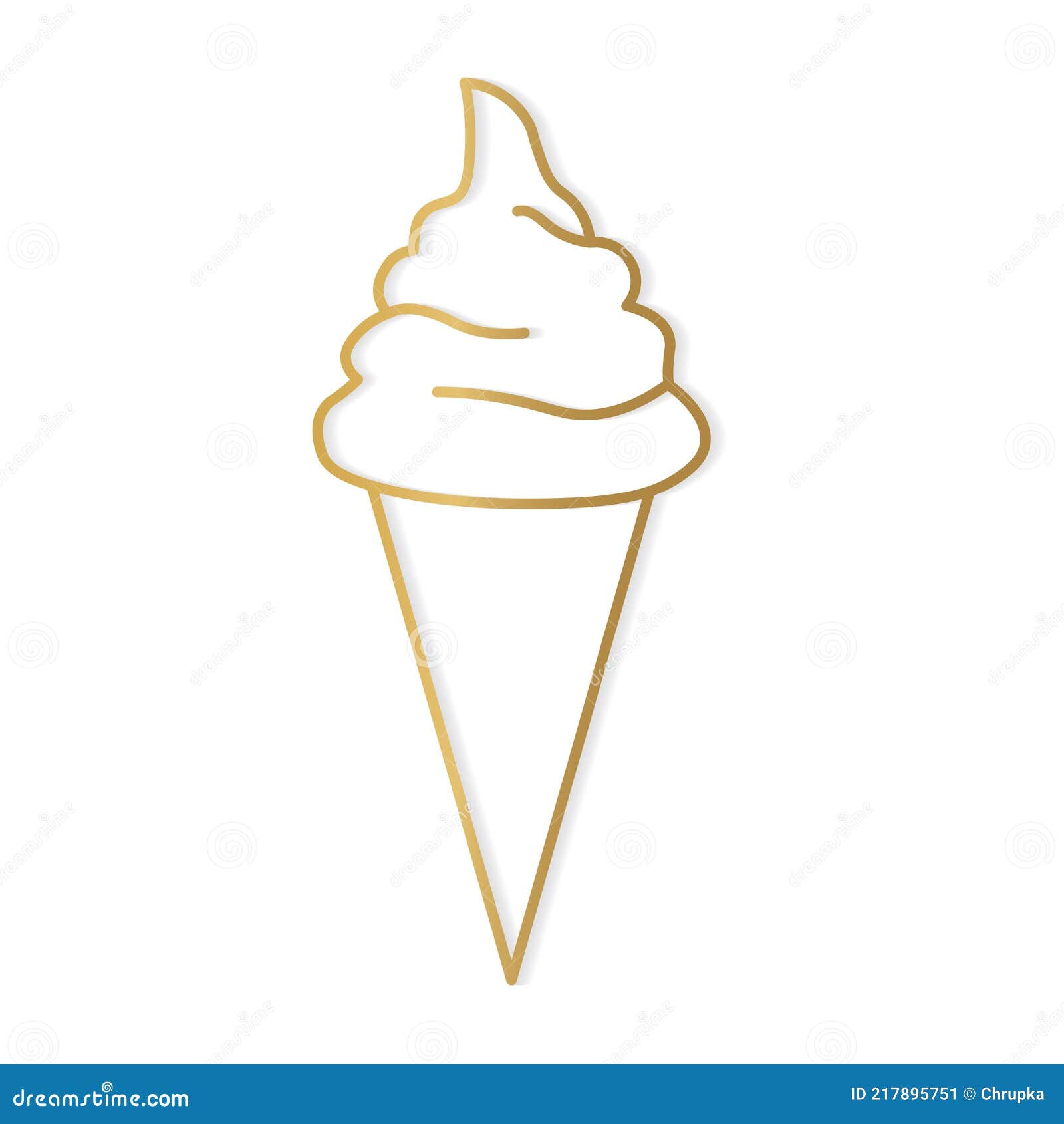 Golden ice cream icon stock vector. Illustration of delicious - 217895751