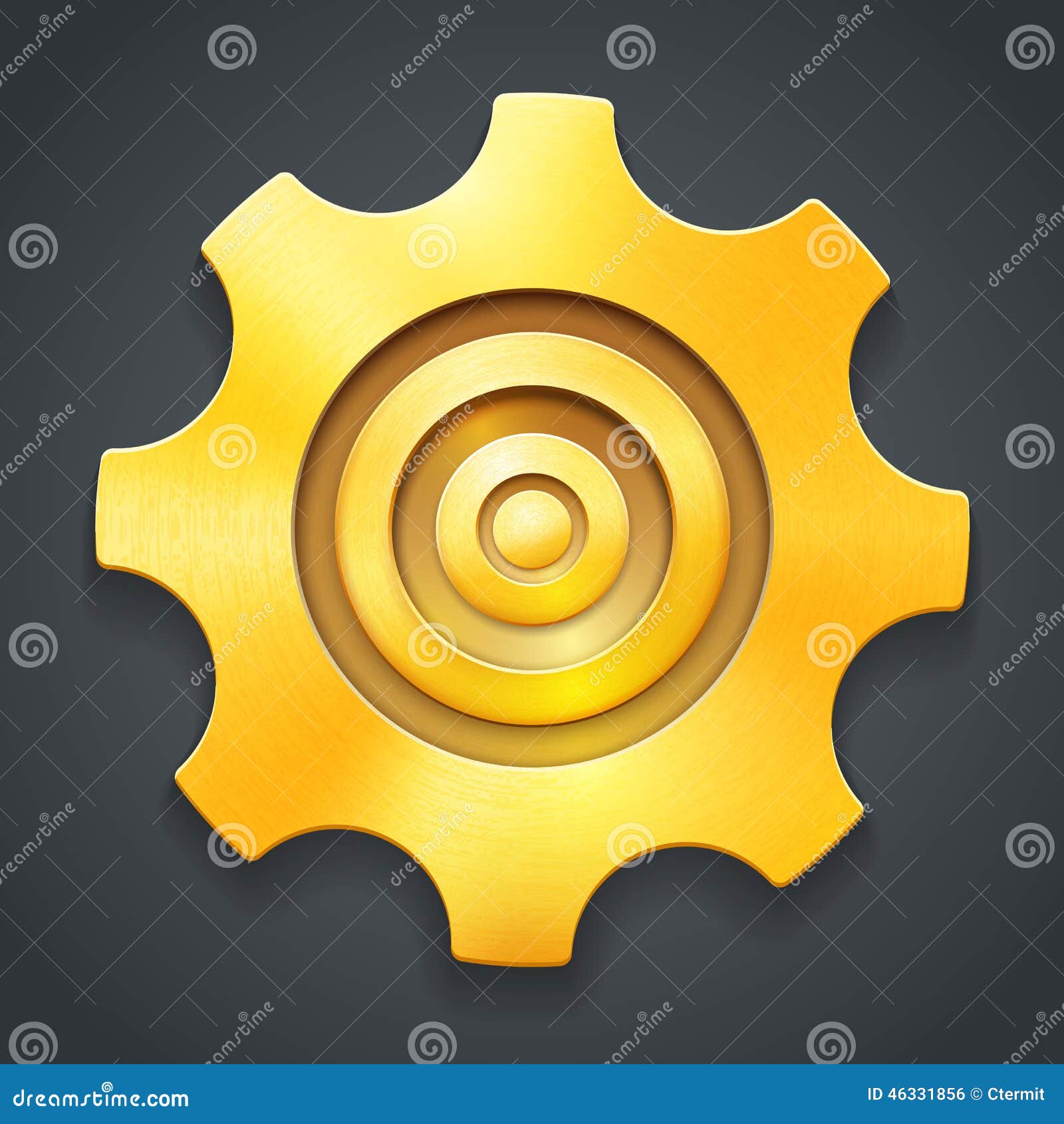 Golden Icon Of A Gui Isolated On A Black Background Royalty-Free Stock ...