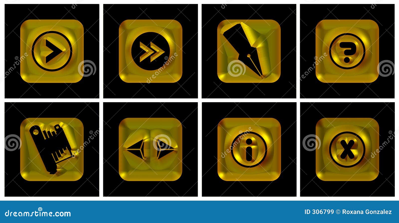 Golden icons stock illustration. Illustration of gallery - 306799