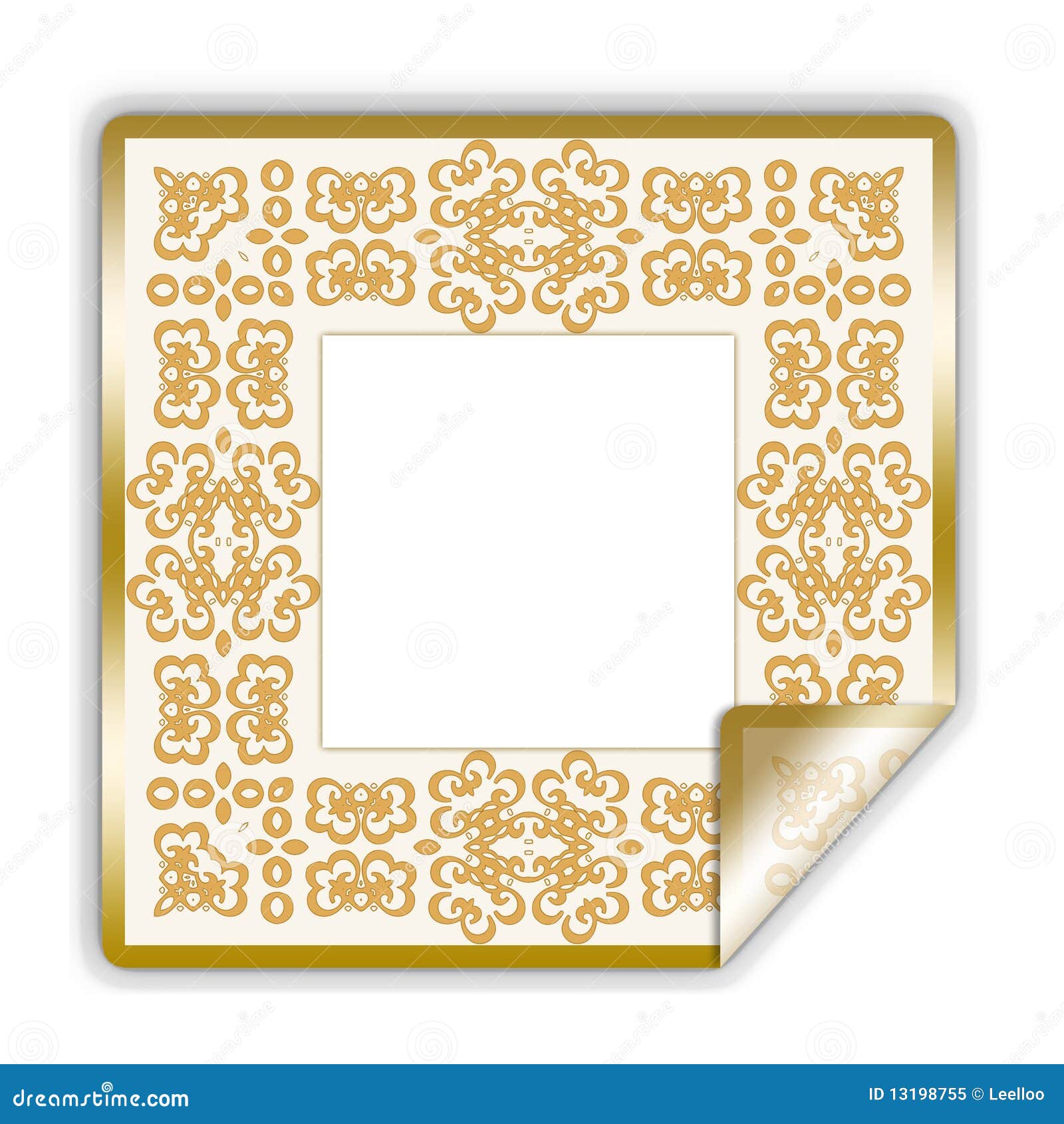Golden Illustrated Sticker/frame Stock Illustration - Illustration of ...