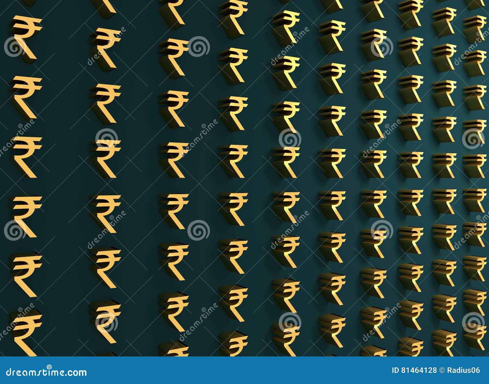 Golden Indian Rupee Symbols Stock Illustration - Illustration of ...