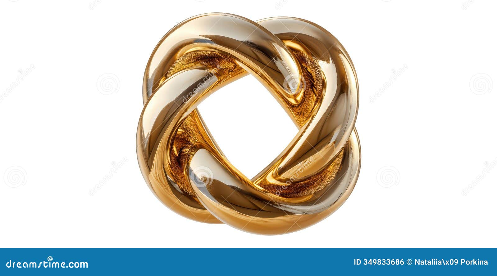 Golden Infinity Knot Symbol Isolated on Transparent Background Stock ...