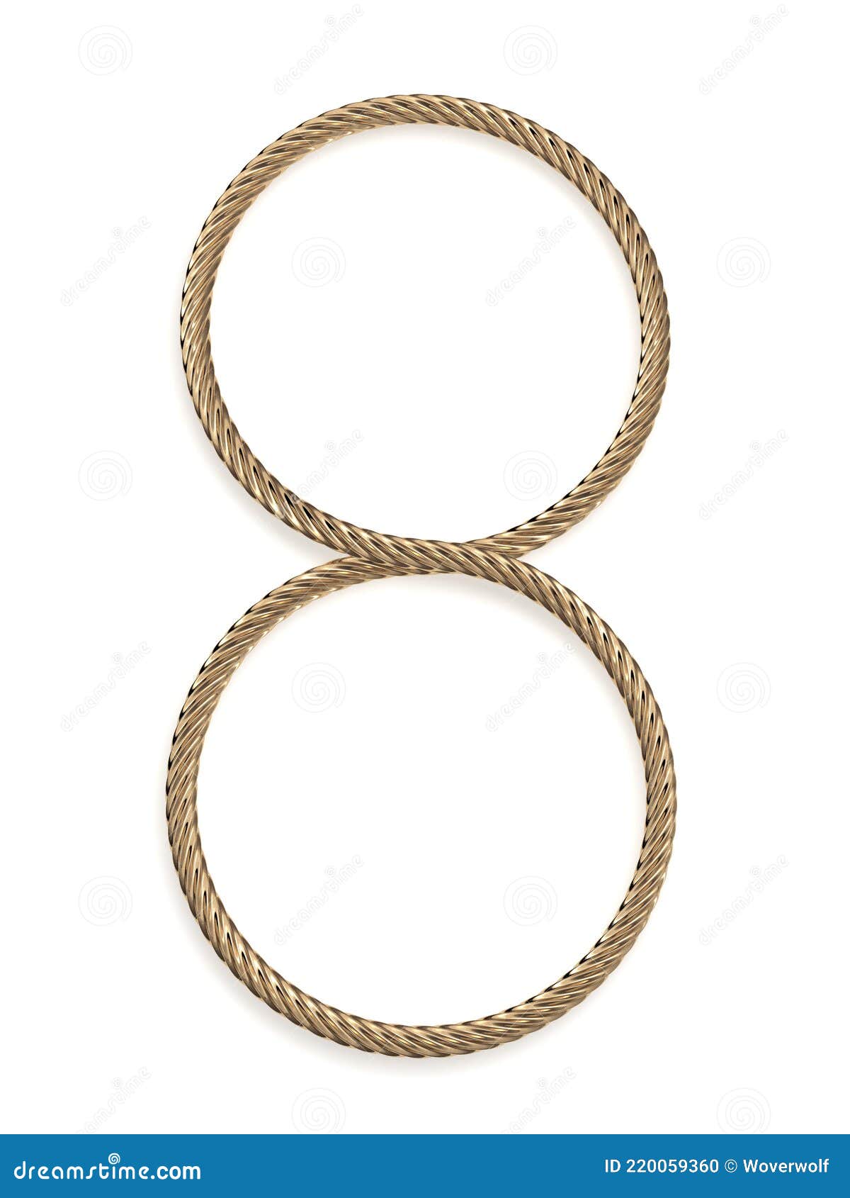 Golden Infinity Rope 3d Rendering Stock Illustration - Illustration of ...