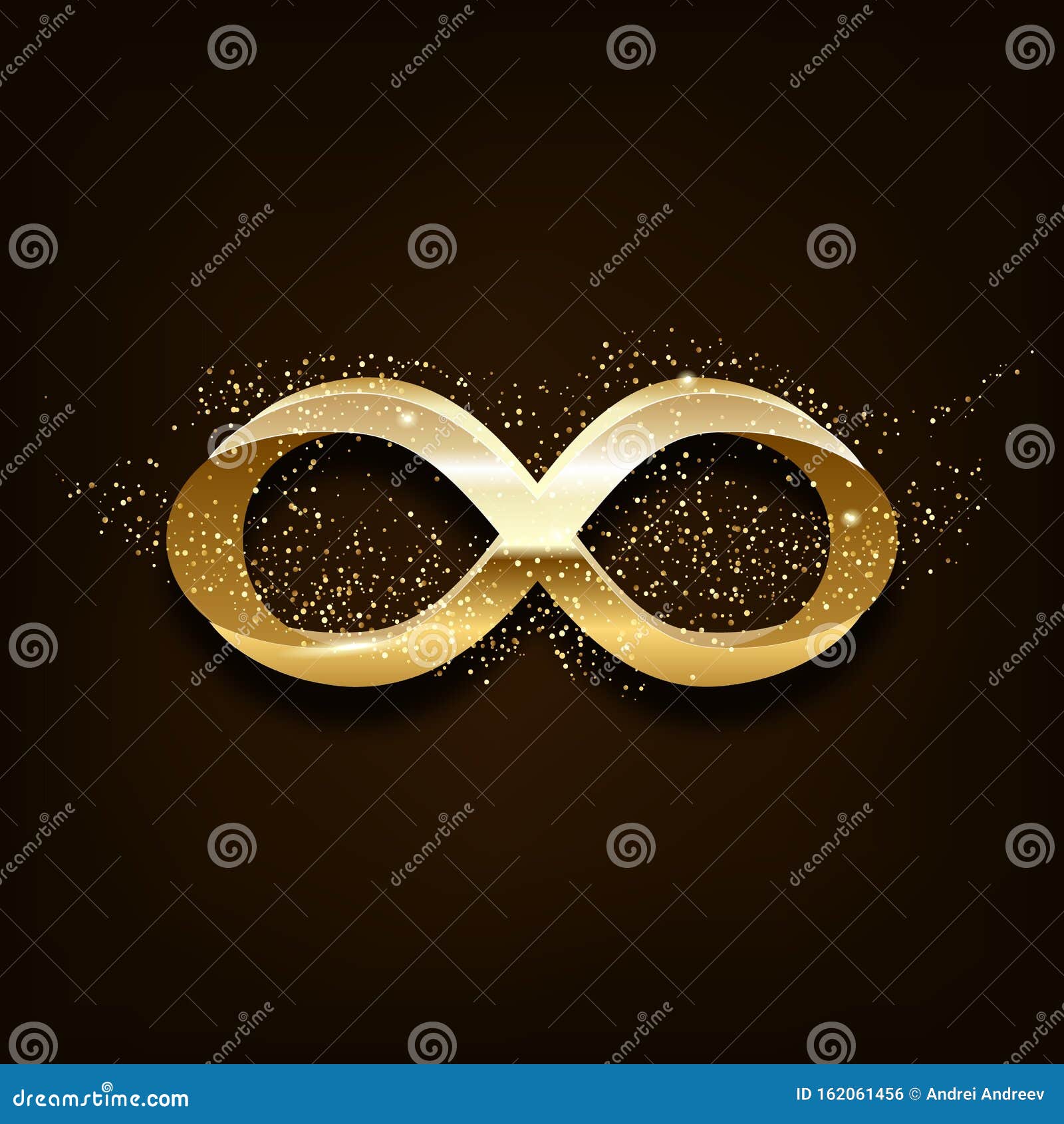 Golden Infinity Symbol stock illustration. Illustration of infinite ...