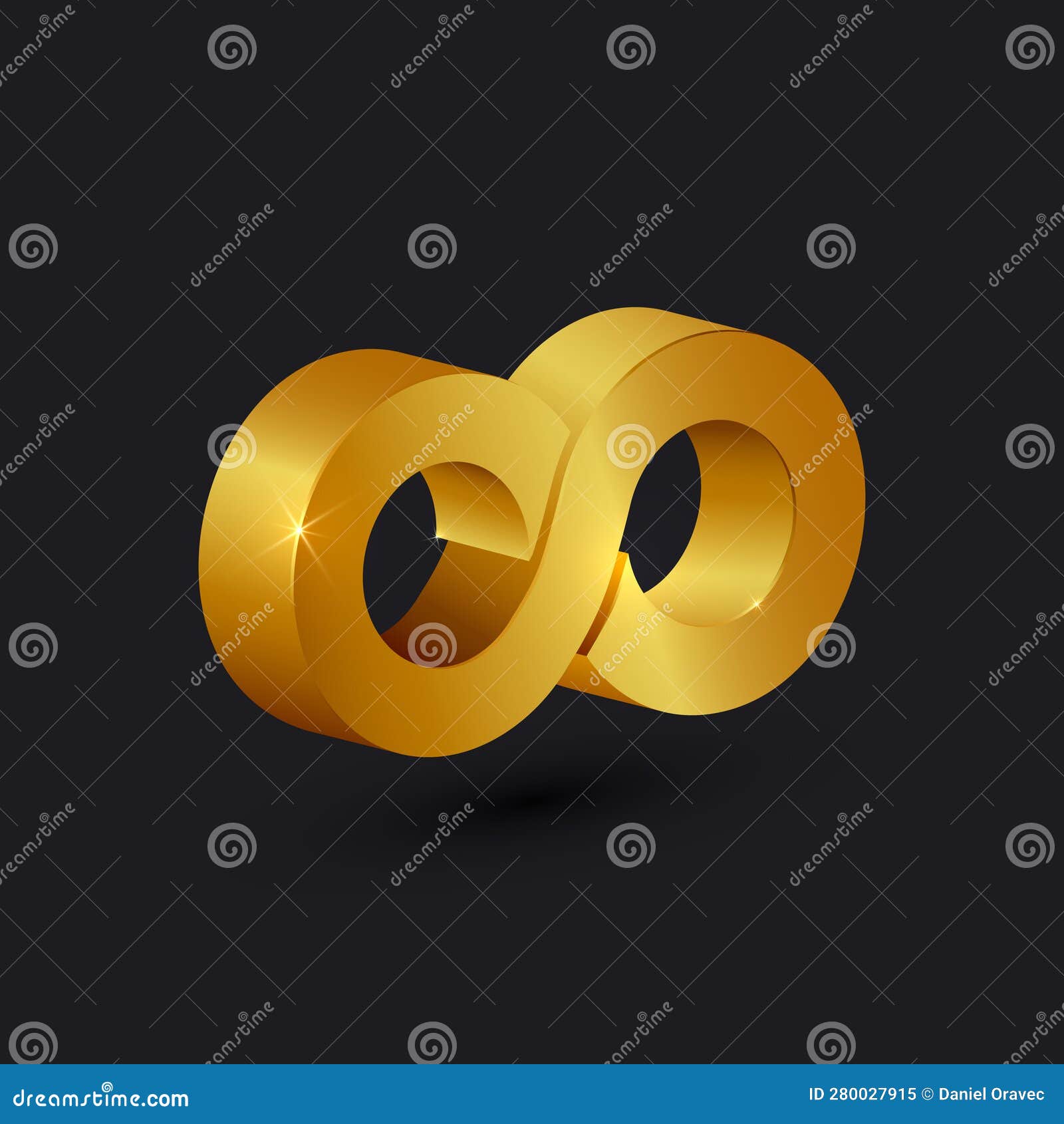 Golden Infinity Symbol on Dark Background Stock Vector - Illustration ...