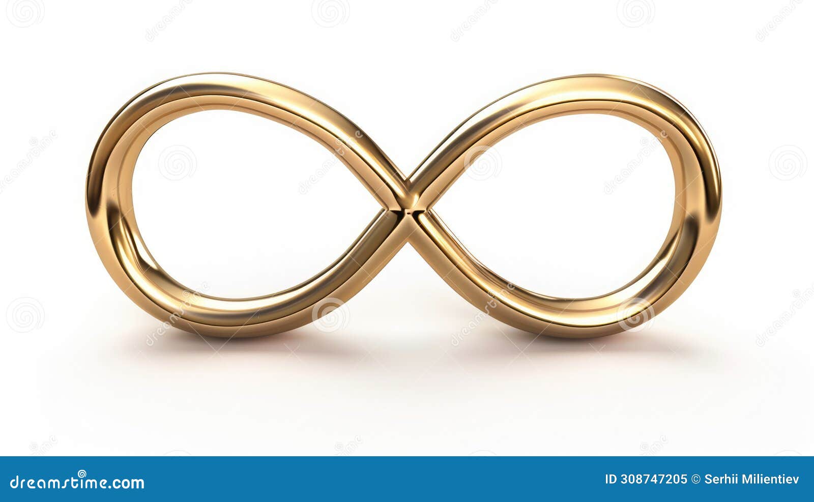 Golden Infinity Symbol, Isolated on White Background. AI Generated ...