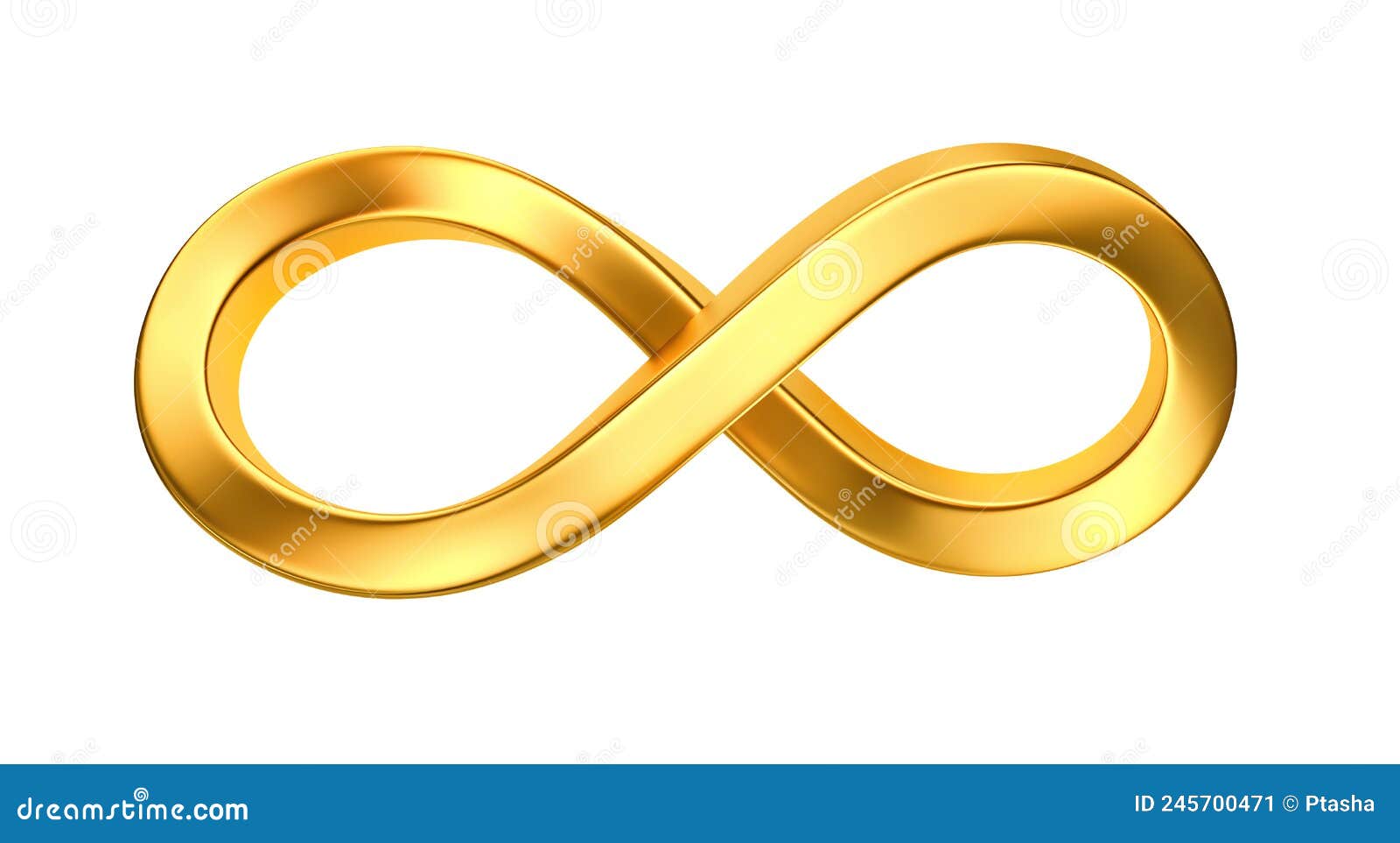 Golden Infinity Symbol Isolated on White Stock Illustration ...