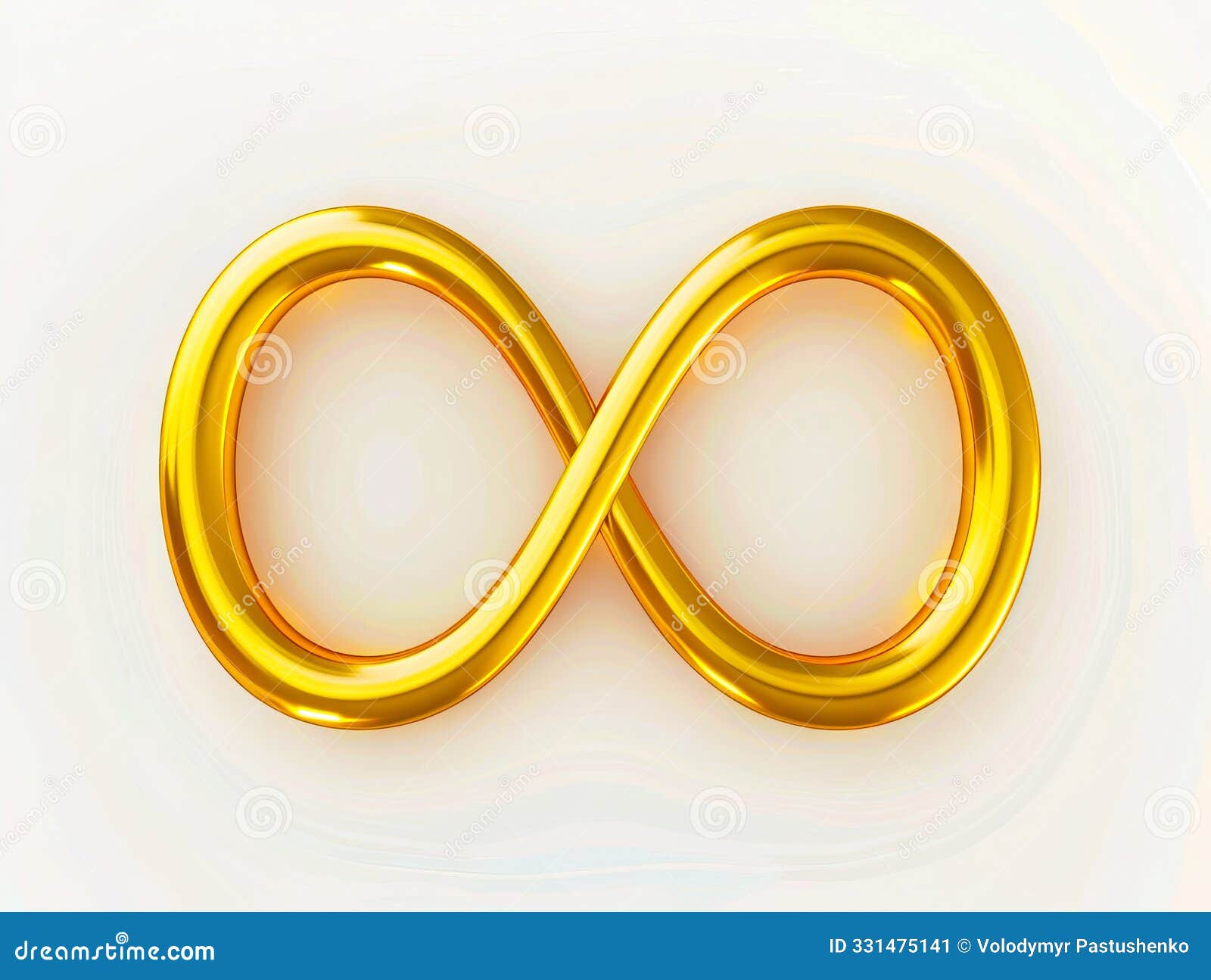 A Golden Infinity Symbol on a White Background Stock Illustration ...