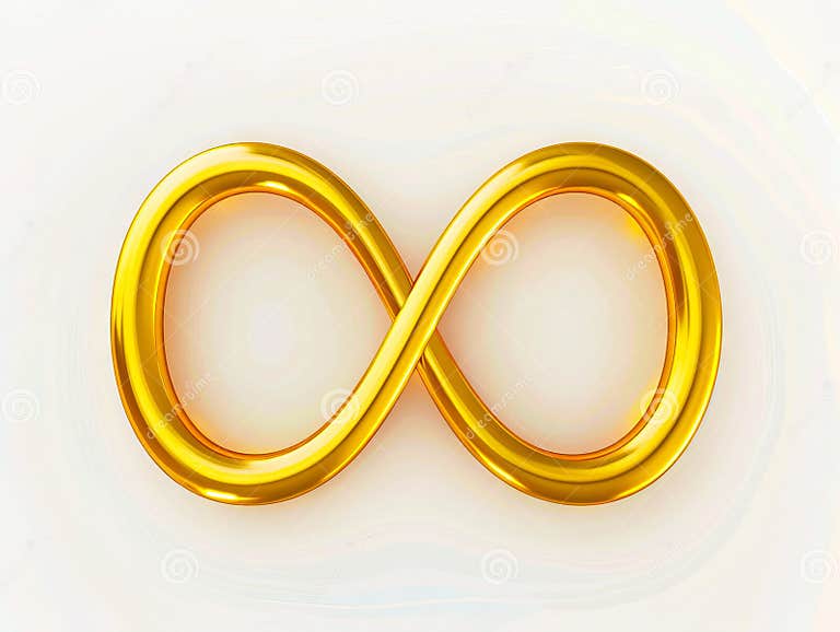 A Golden Infinity Symbol on a White Background Stock Illustration ...