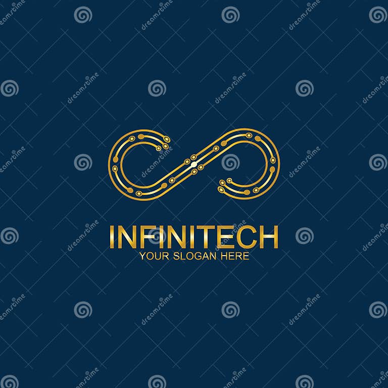 Golden Infinity Technology Logo. Symbol & Icon Vector Template Stock ...