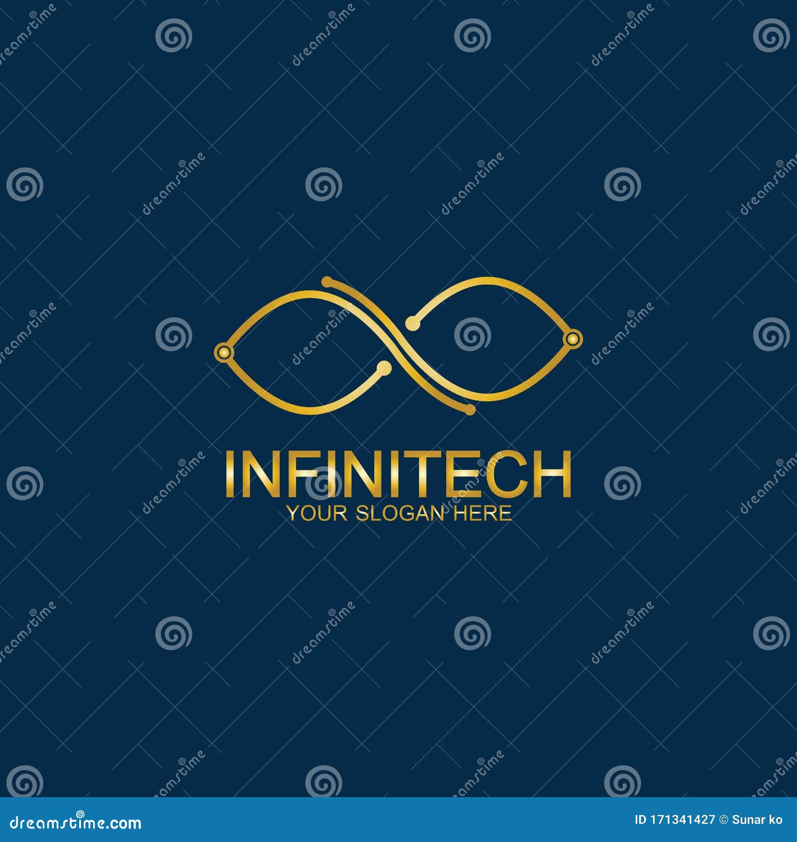 Golden Infinity Technology Logo. Symbol & Icon Vector Template Stock ...