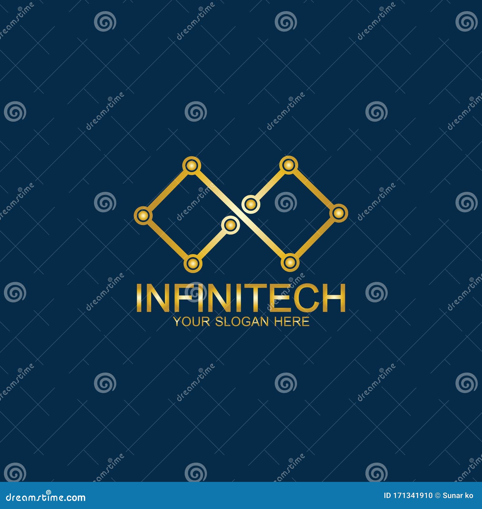 Golden Infinity Technology Logo. Symbol & Icon Vector Template Stock ...