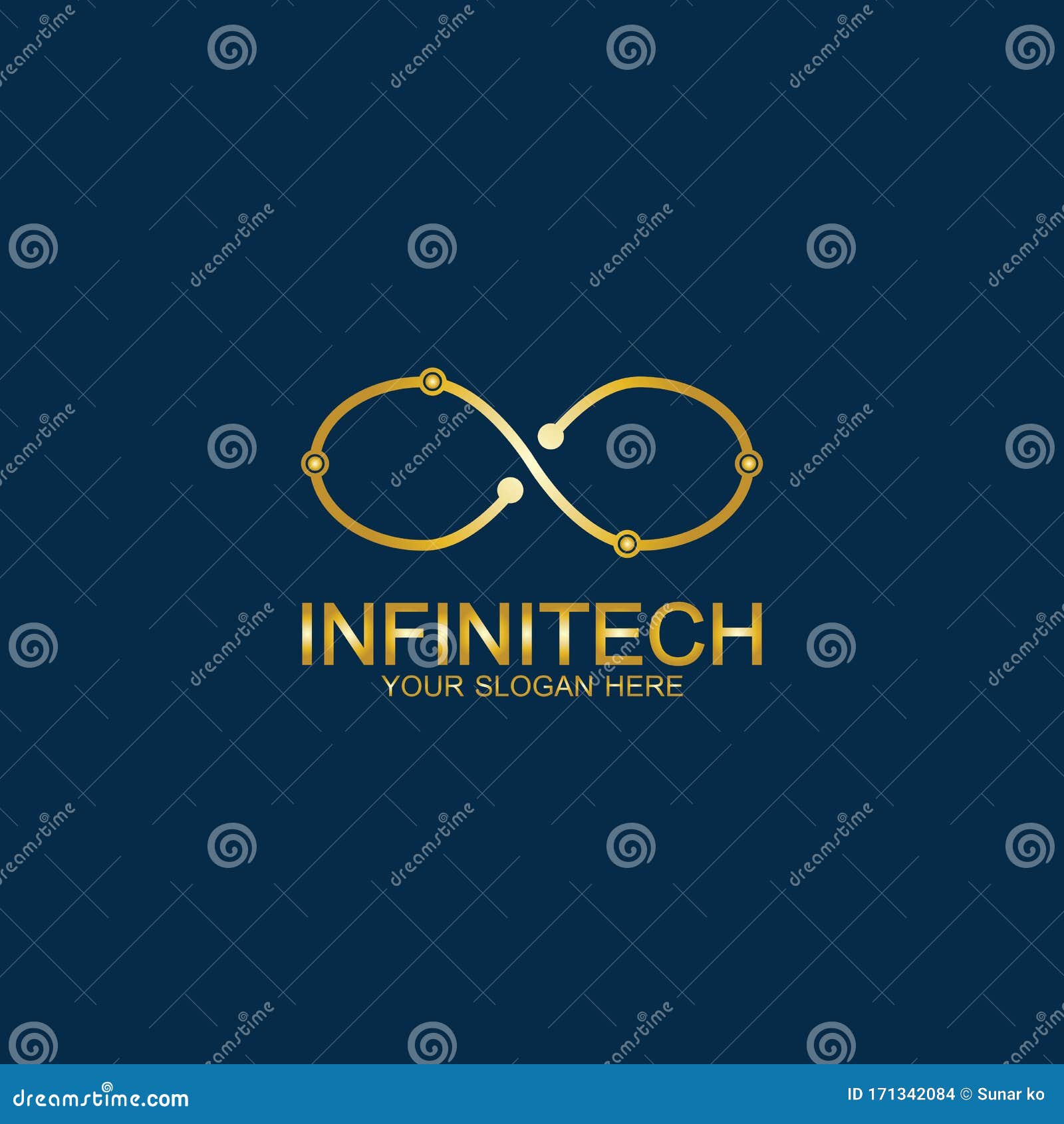 Golden Infinity Technology Logo. Symbol & Icon Vector Template Stock ...