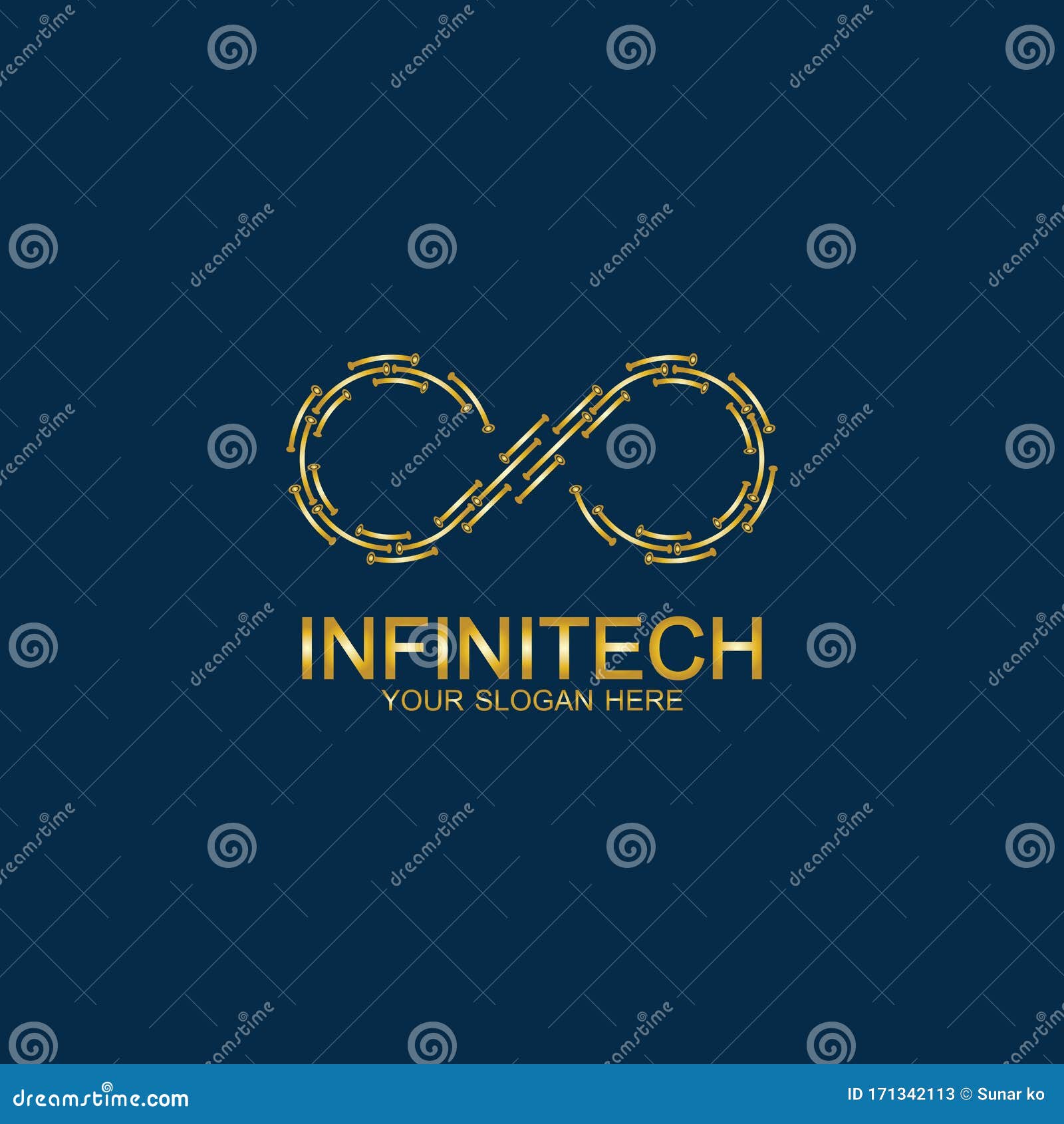 Golden Infinity Technology Logo. Symbol & Icon Vector Template Stock ...