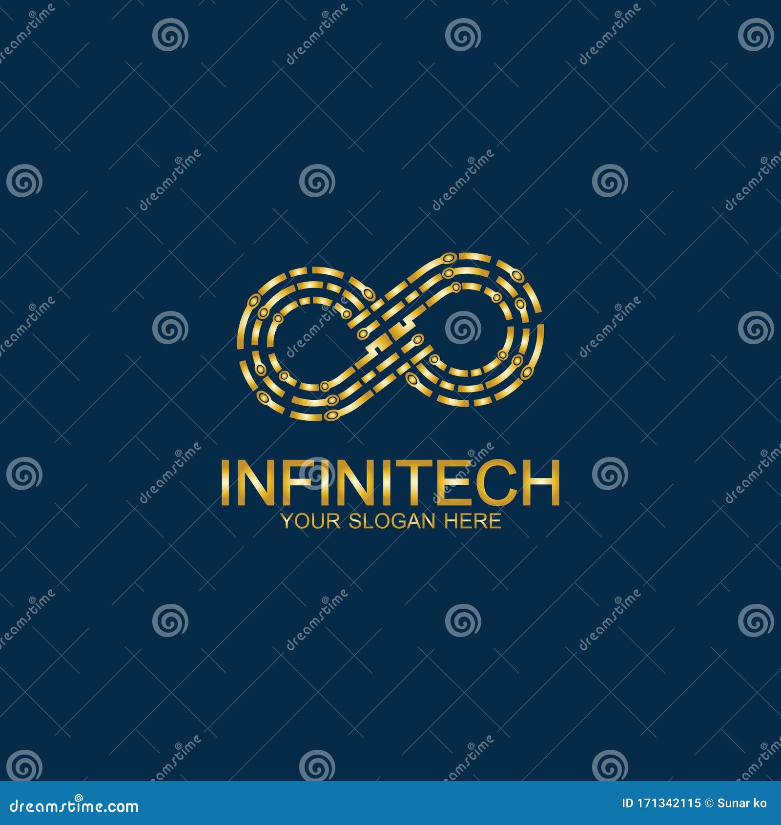 Golden Infinity Technology Logo. Symbol & Icon Vector Template Stock ...
