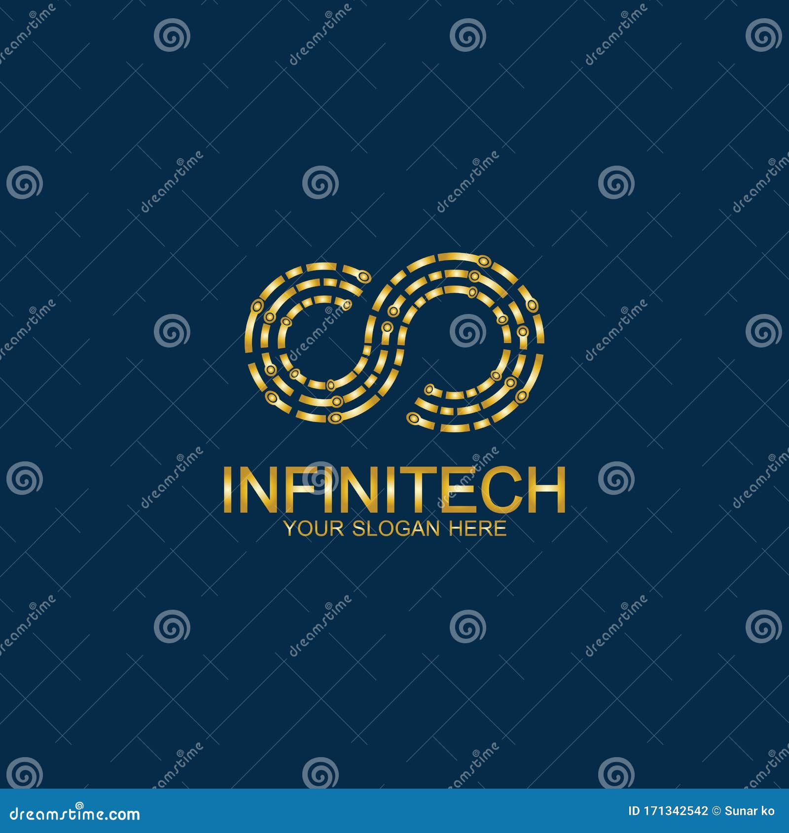 Golden Infinity Technology Logo. Symbol & Icon Vector Template Stock ...