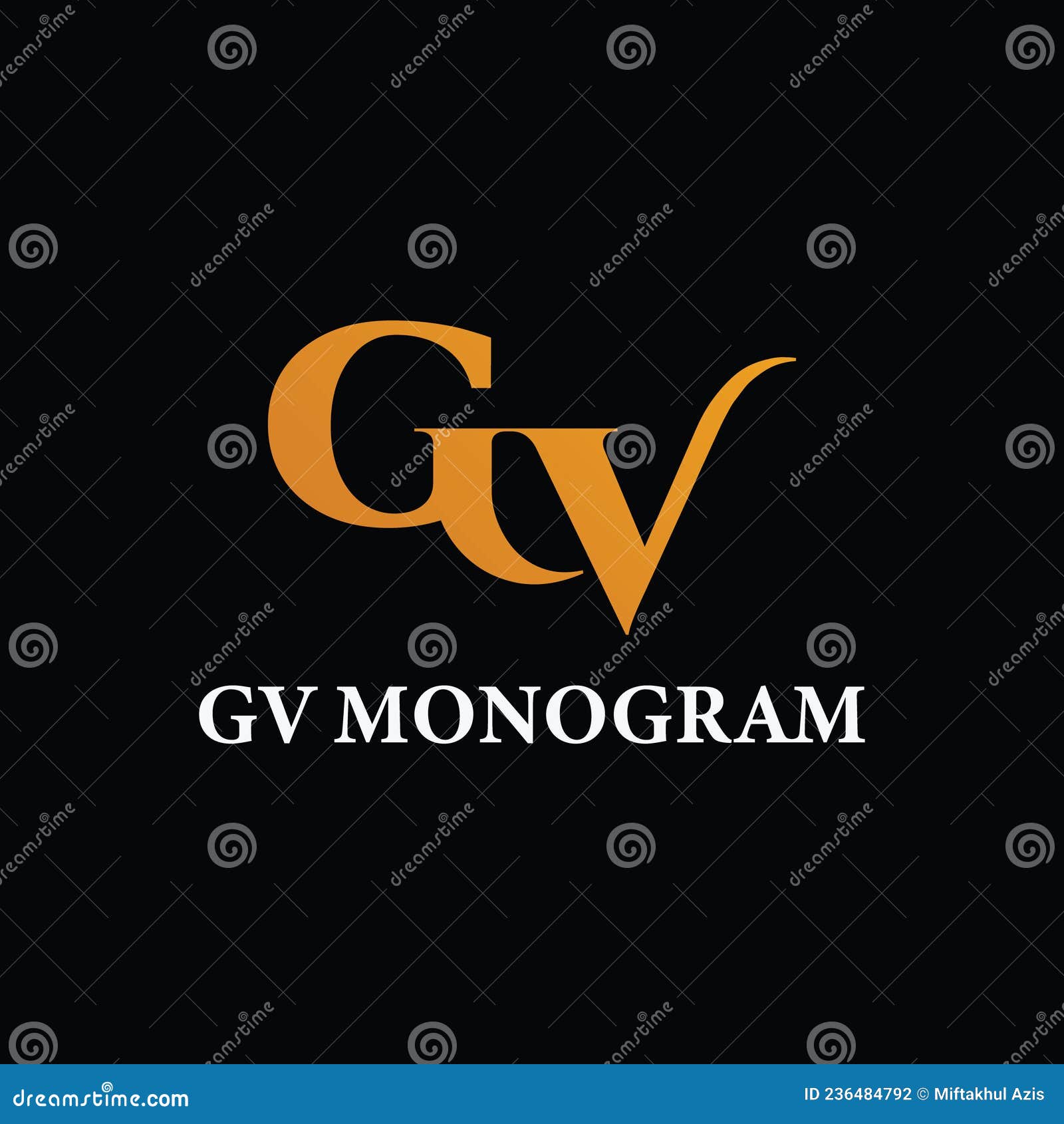 Golden Initial GV Logo Design Inspiration Stock Vector - Illustration ...