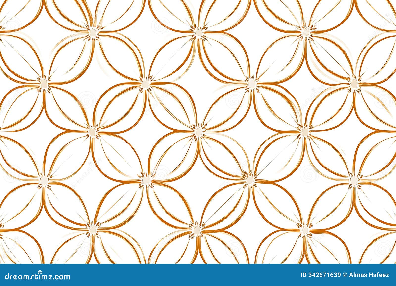 Golden Interlocking Flower Pattern Background Stock Illustration ...