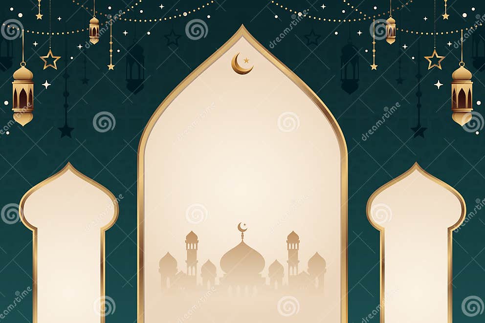 Golden Islam Composition Background in Gradient Style Stock ...