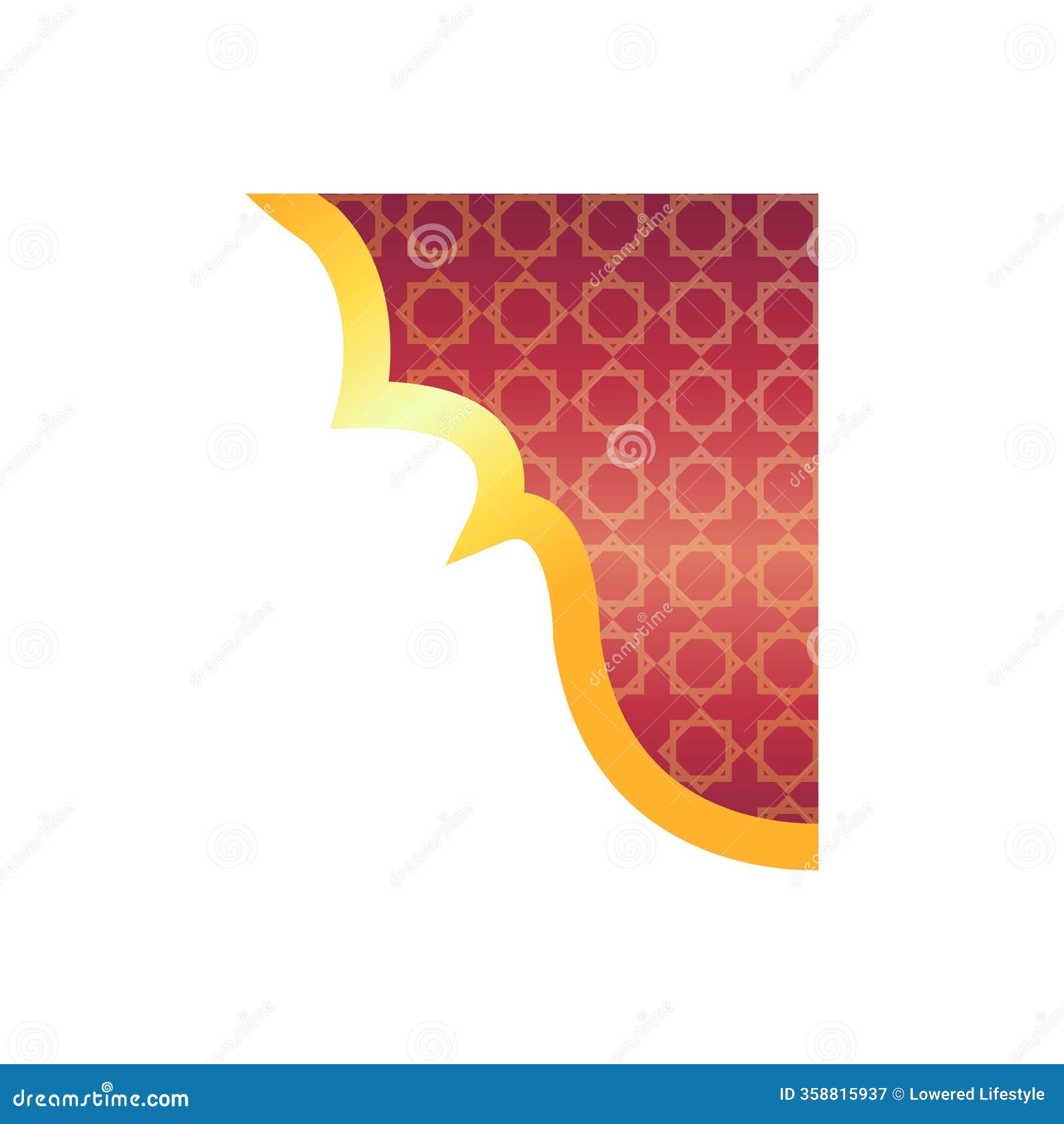 Golden Islamic Border stock vector. Illustration of greeting - 358815937