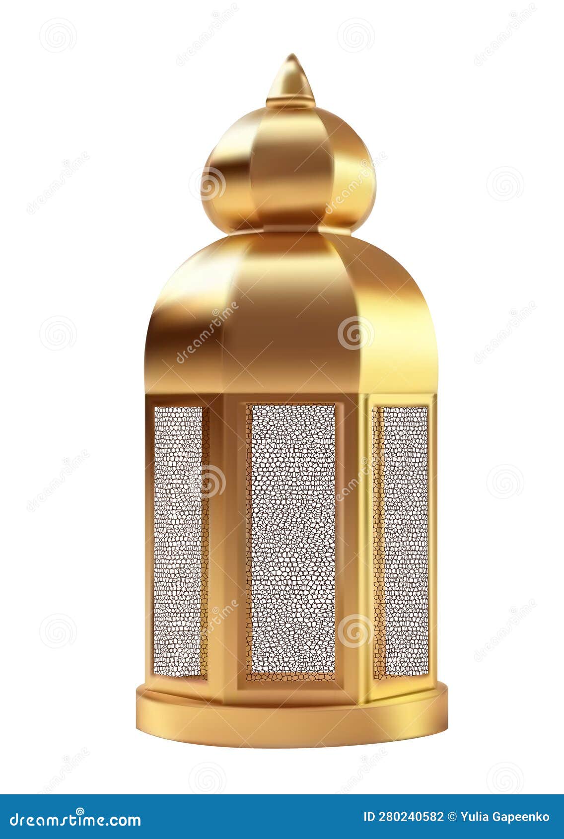Golden Islamic Lantern Isolated. Vector Illustration EPS10 Stock Vector ...