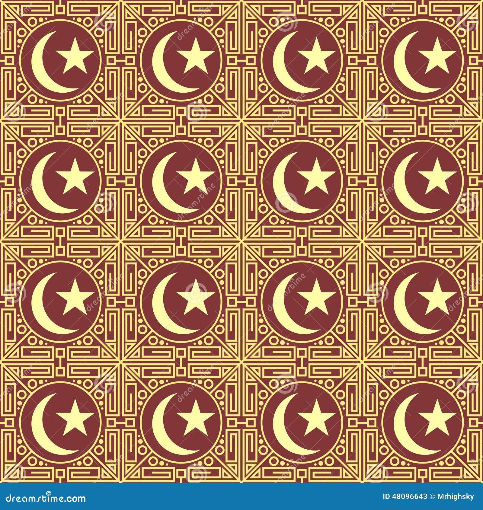 Islamic Seamless Pattern. Arabic Geometric Background. Eastern Template ...