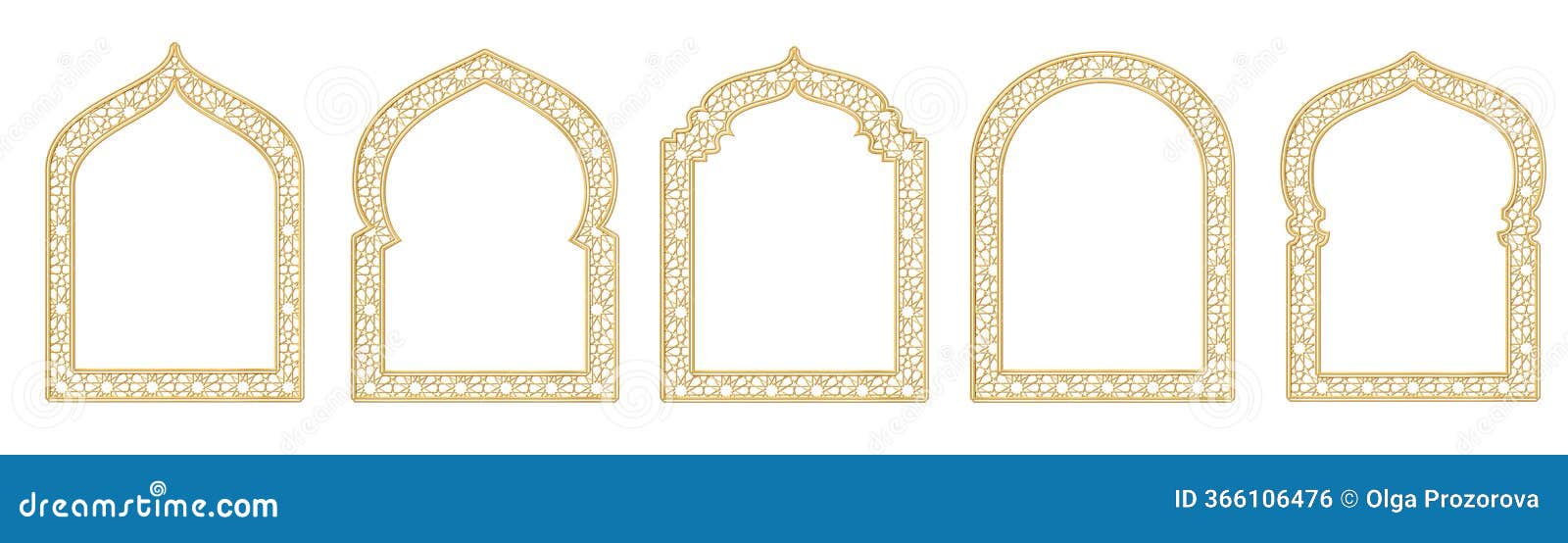 Set Of Islamic Windows. Ornamental Arabic Windows. Traditional Islamic ...