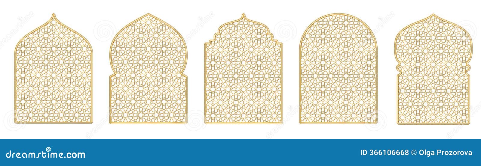 Islamic Windows Shapes. Oriental Badge Silhouettes, East Gate Frame ...