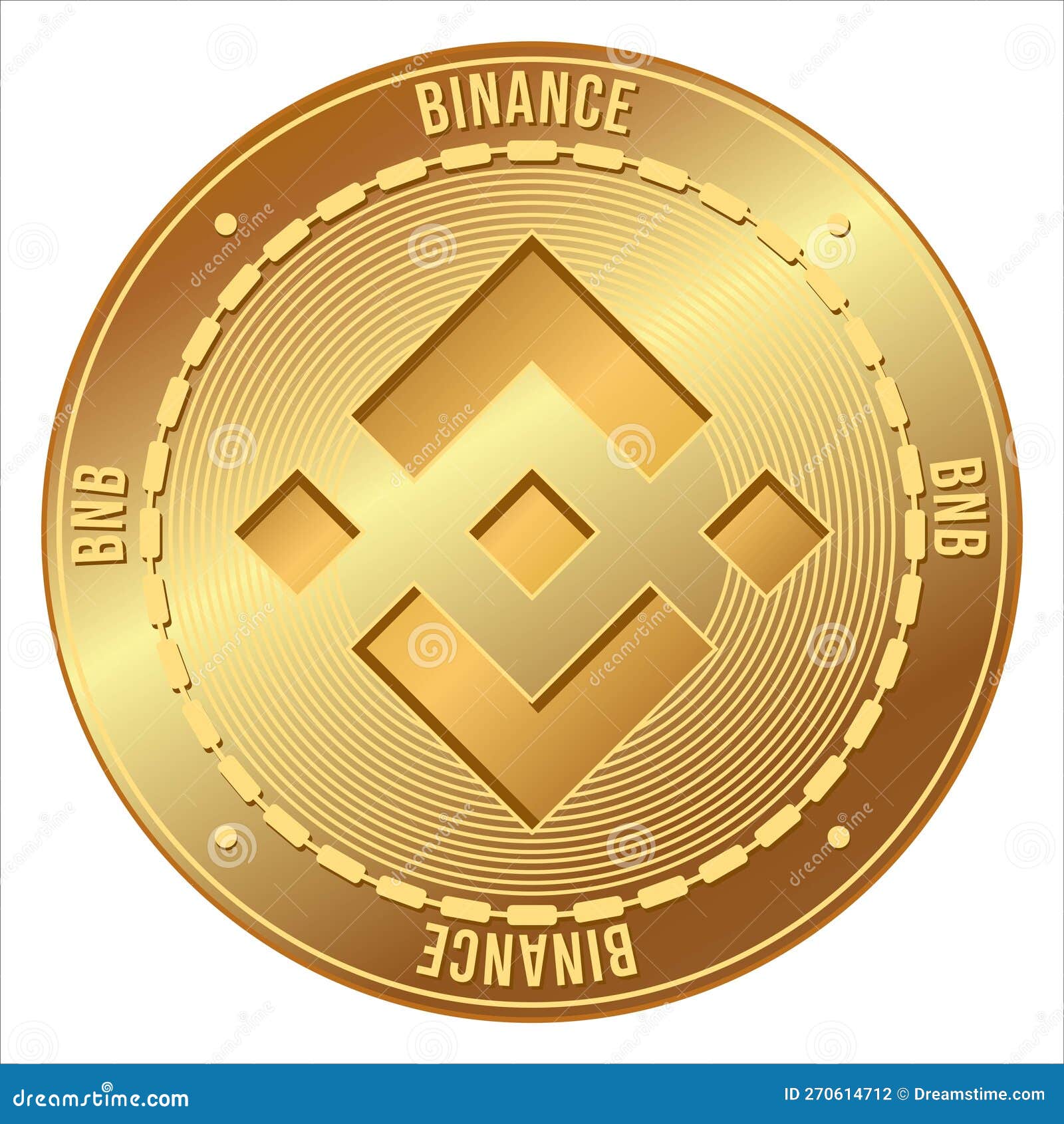 Golden Binance Crypto Art Currency Concept. Non Fungible Token With ...