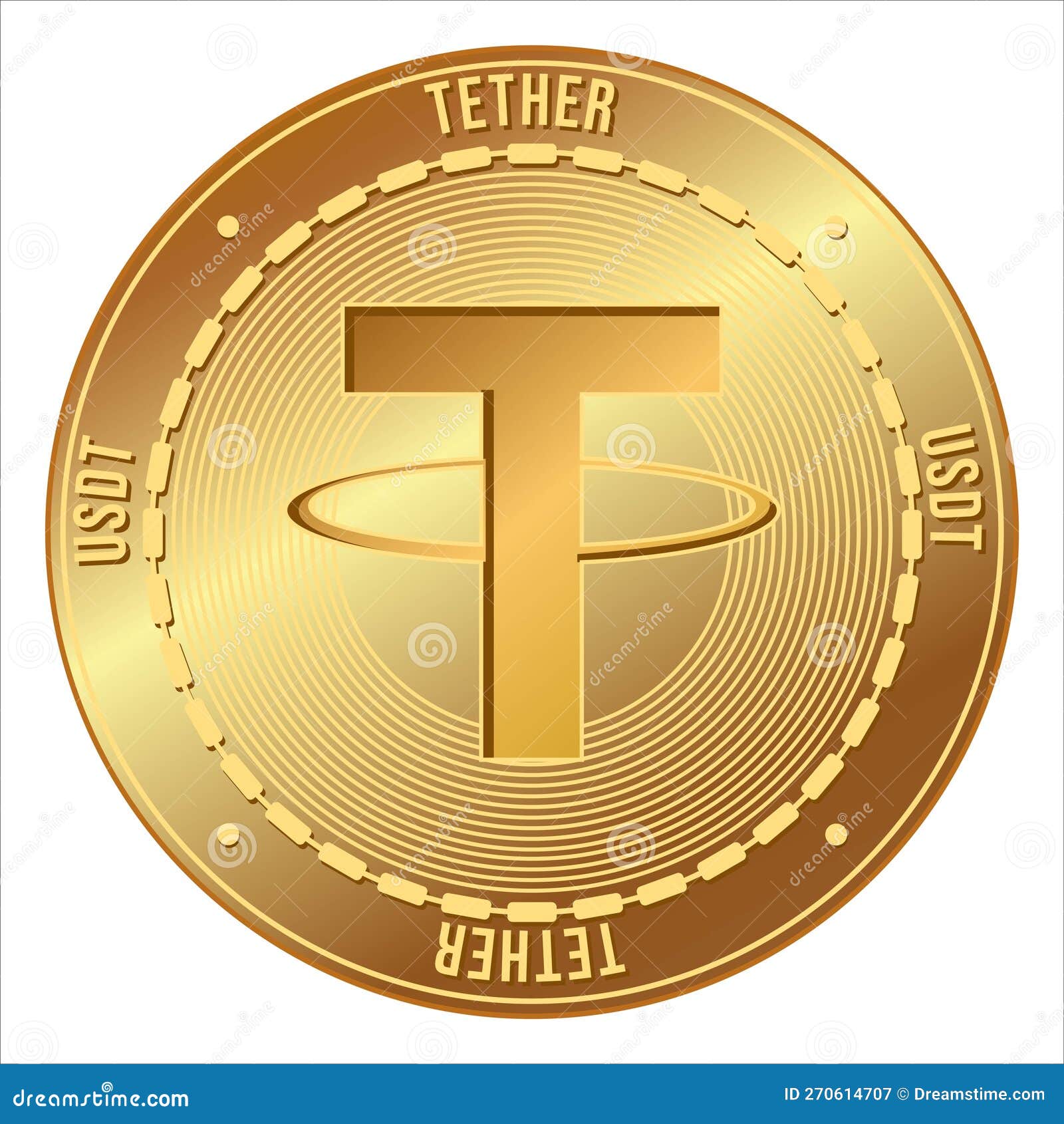 Golden Isolated Tether Icon Stock Vector - Illustration of bank ...