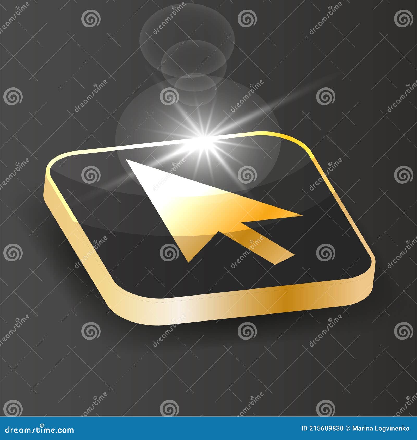 Golden Isometric Check Mark Icon Cartoon Vector | CartoonDealer.com ...