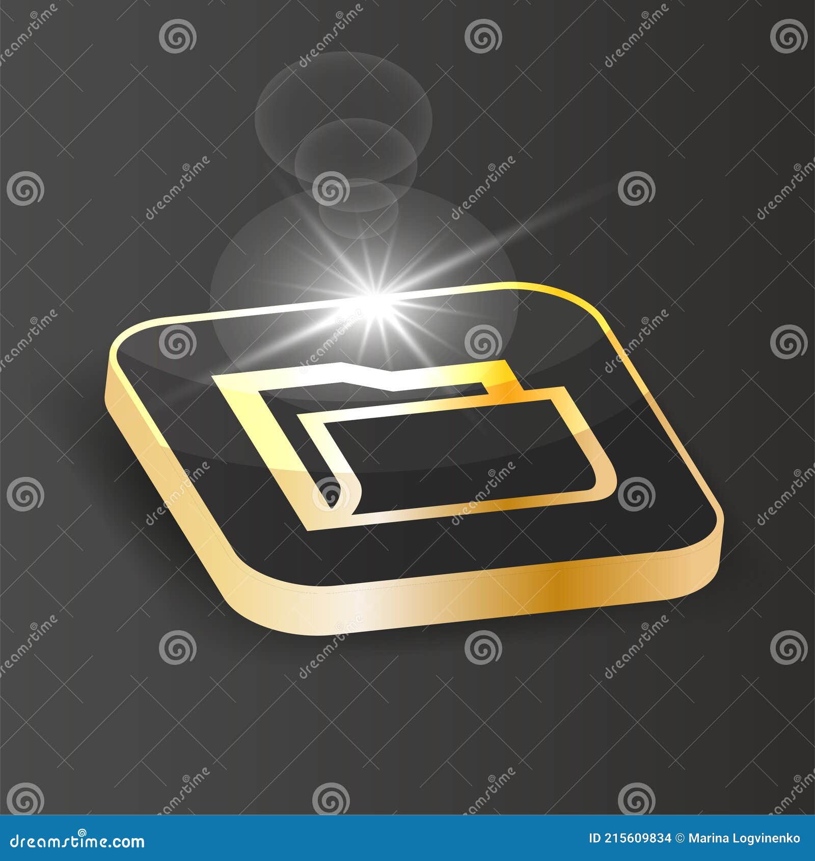 Golden Folder Icon Isolated On White Background. Royalty-Free Stock ...
