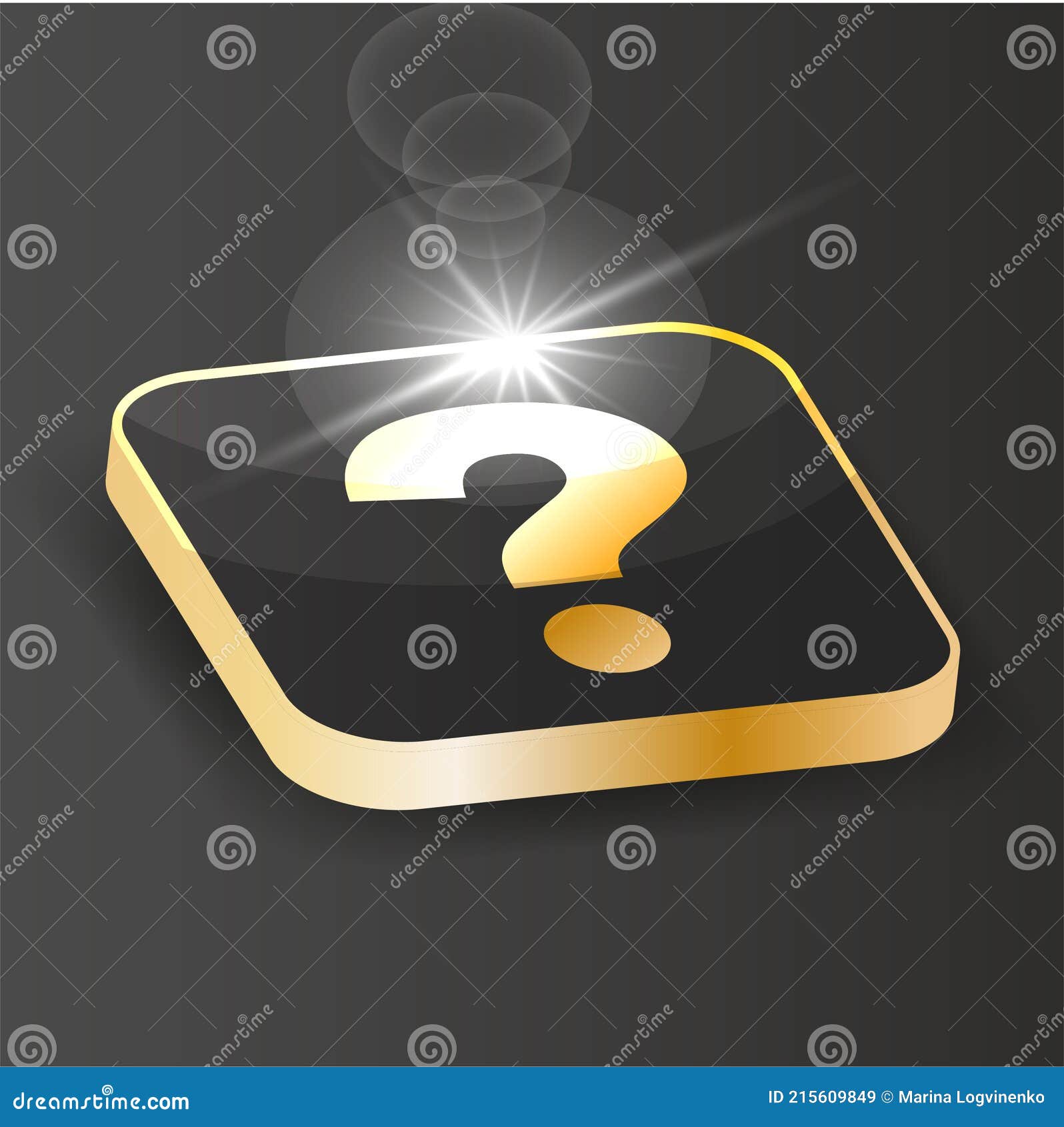 Golden Isometric Question Icon Stock Vector - Illustration of gold ...