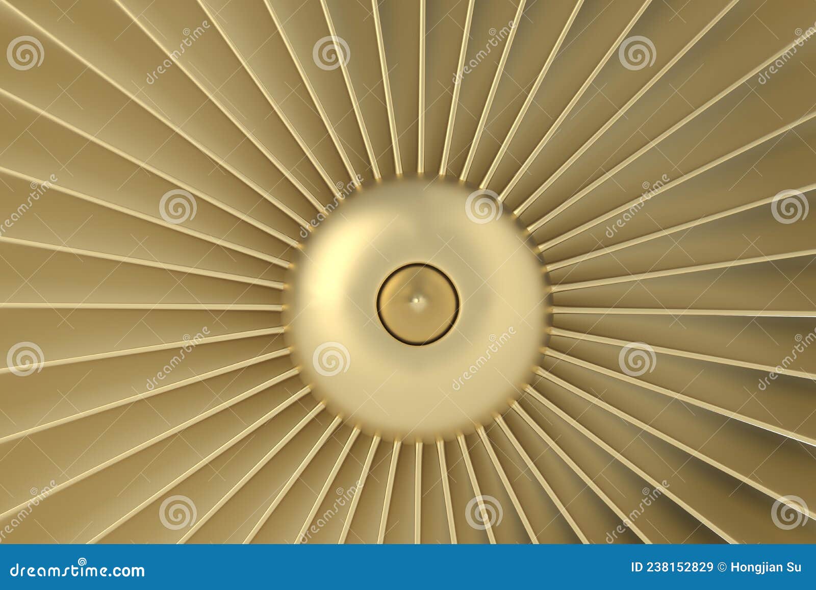 Golden Jet Engine Close-up View Jet Engine Blades. Front View of a Jet ...