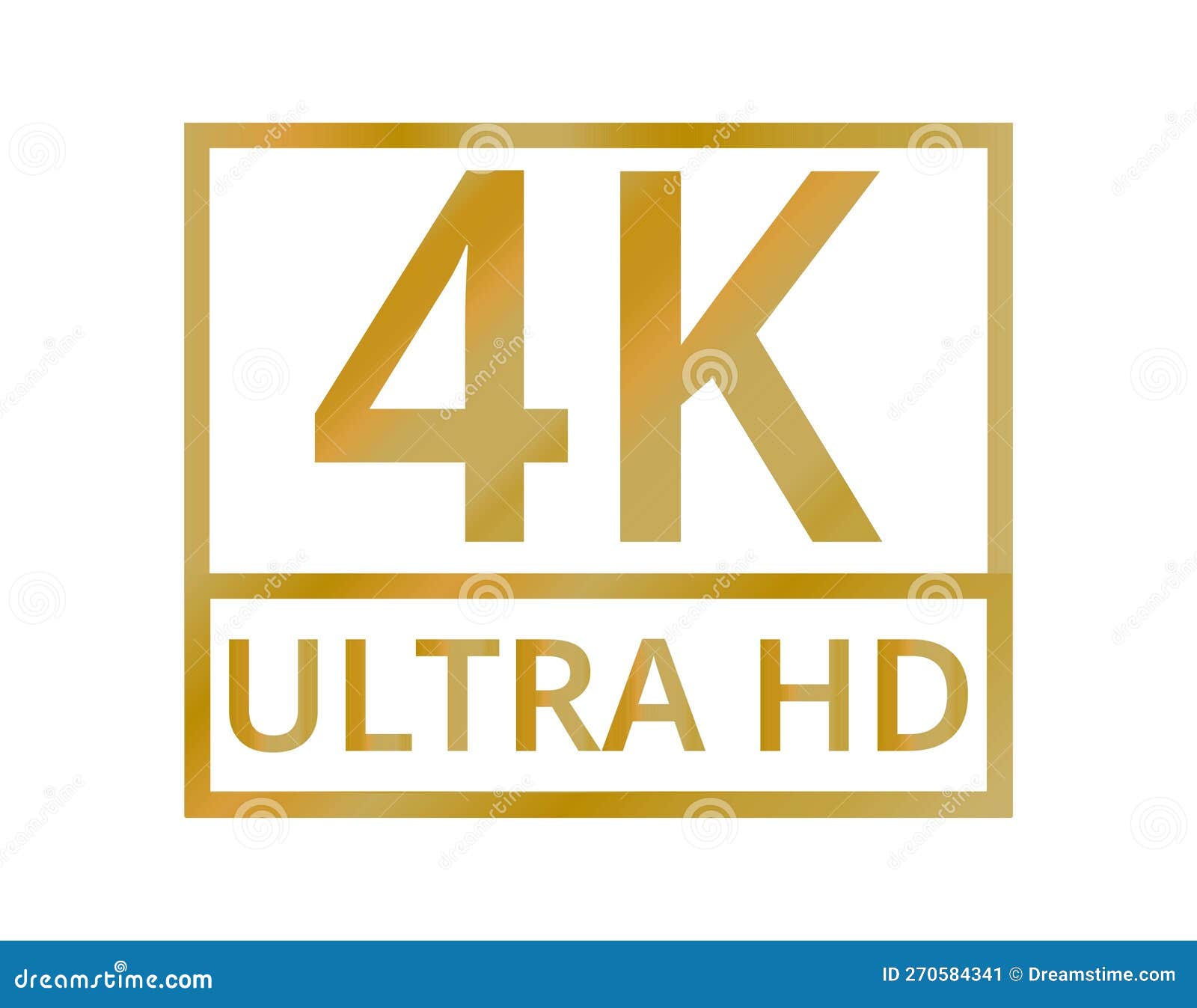 Golden 4k HD Resolution Symbol. Concept of Resolutions and Media Stock ...