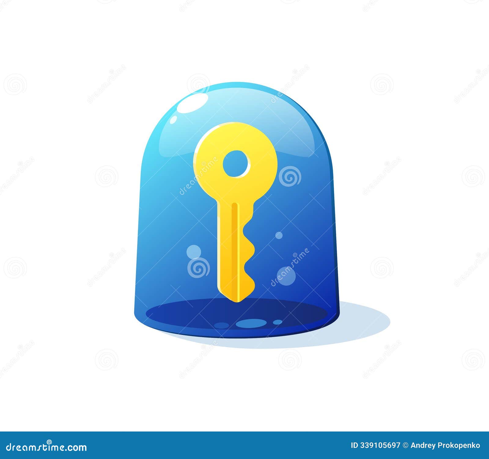 Golden key in blue jelly stock vector. Illustration of font - 339105697