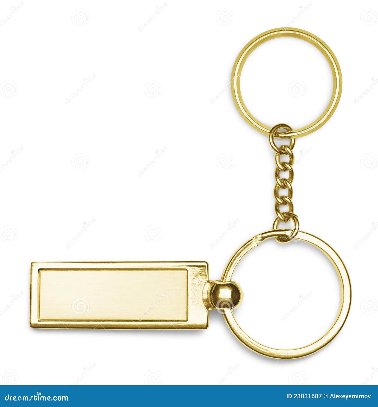 Golden Key Chain on White Background Stock Image - Image of concept ...