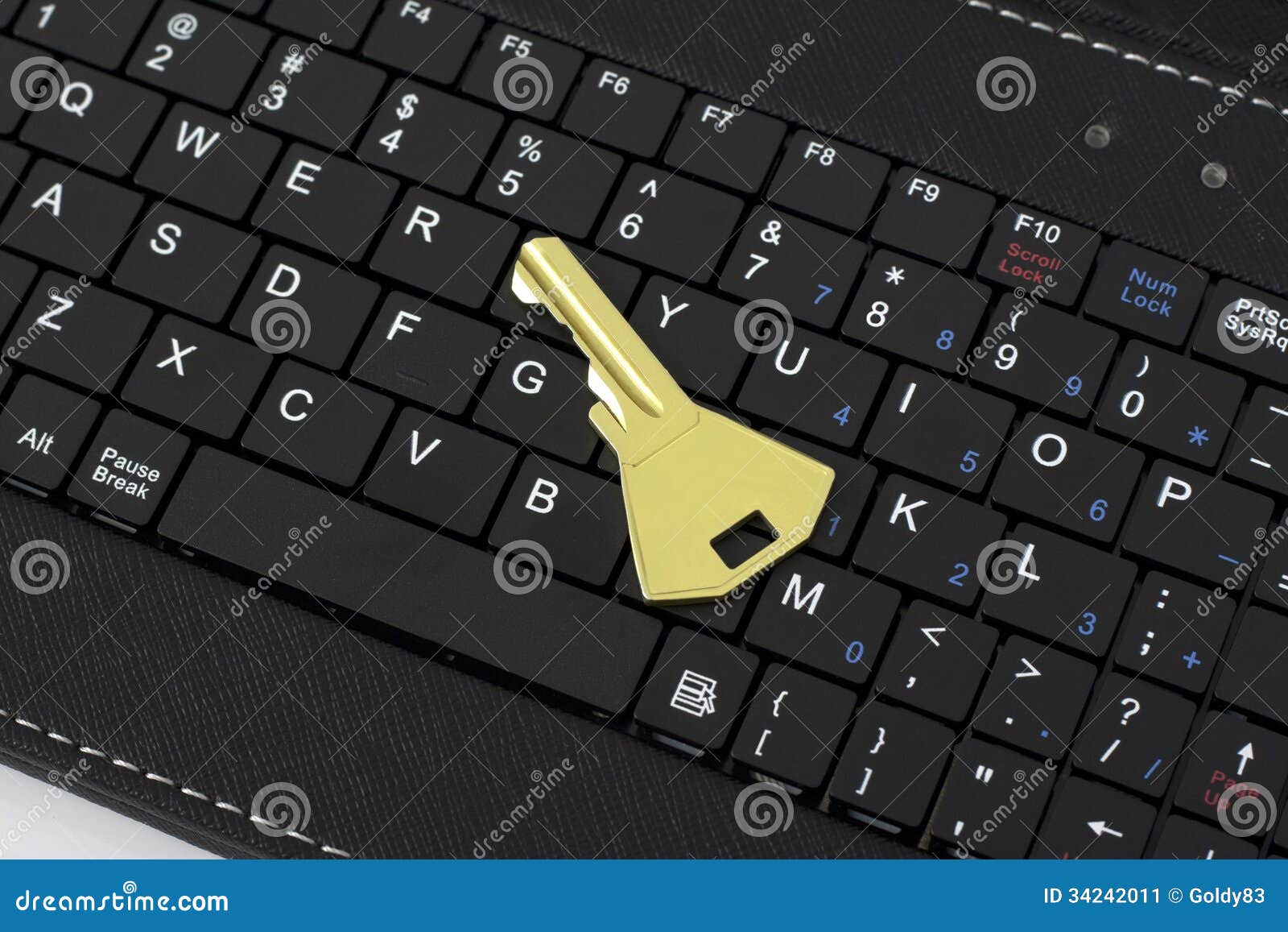 Golden Key on the Computer Keyboard Stock Image - Image of gold ...