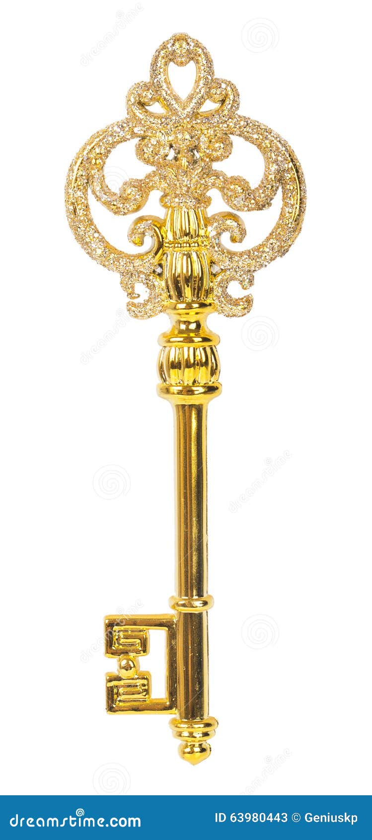 Golden key decoration stock image. Image of golden, lock - 63980443