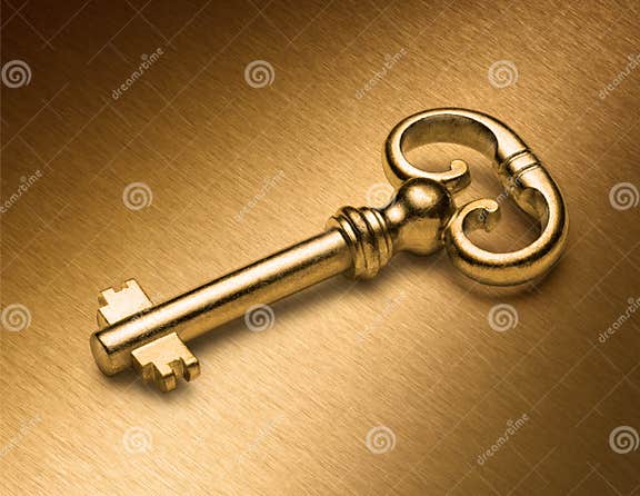 Golden Key on Gold stock photo. Image of house, metallic - 14524018