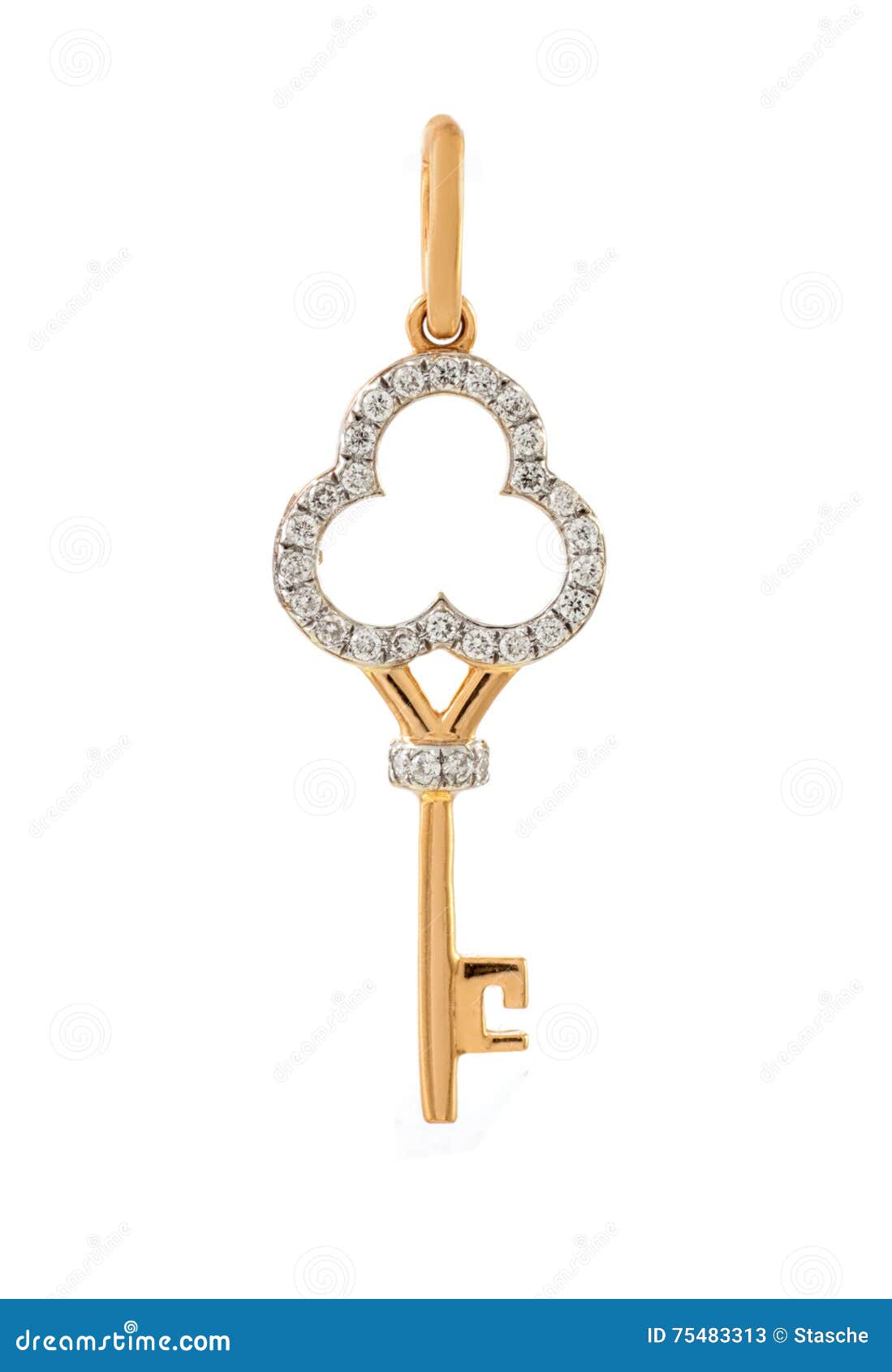 Golden Key with Diamonds Isolated on White Stock Image - Image of house ...