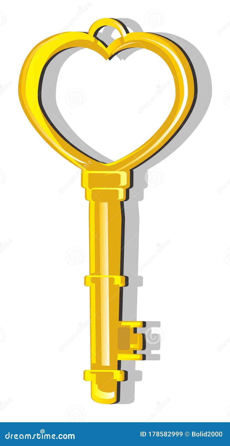Key with shadow stock illustration. Illustration of shape - 178582999