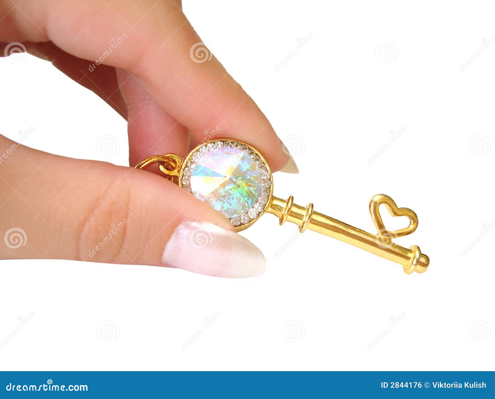 Golden Key on Hand Isolated Stock Photo - Image of business, enter: 2844176