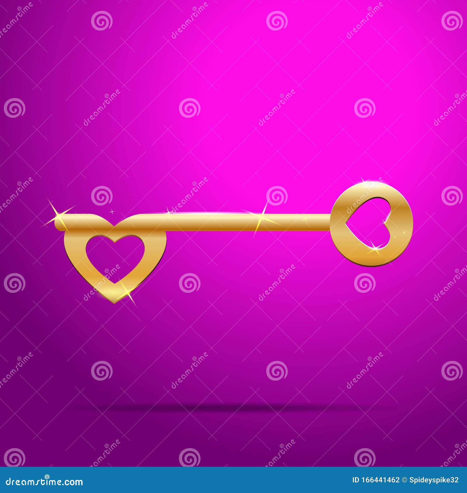 Golden Key with Heart Shape. Isolated Vector Illustration Stock Vector ...