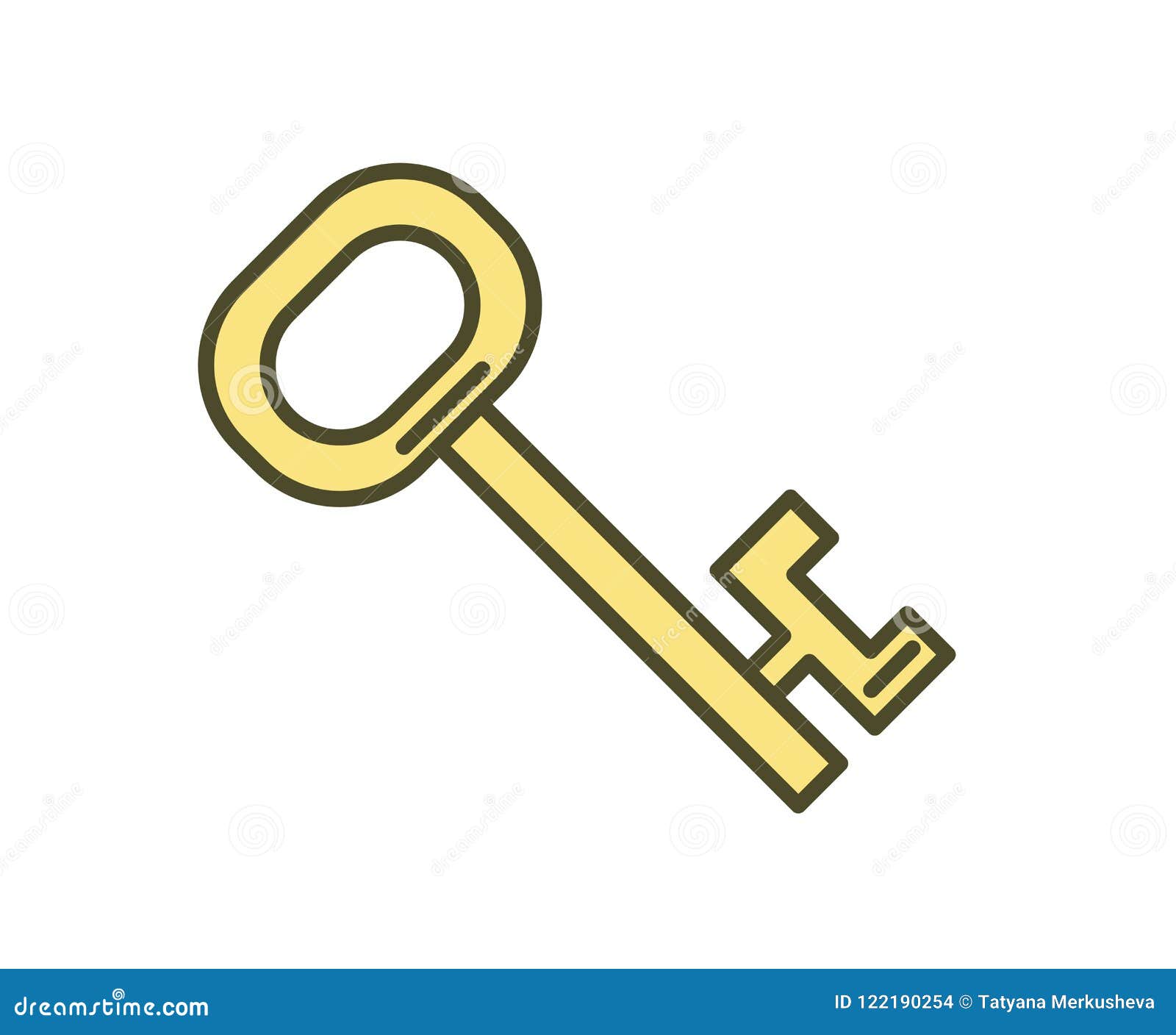Golden Key Icon. Line Colored Vector Illustration Stock Vector ...